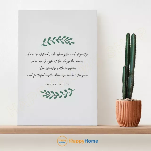Proverbs 31:25 She Is Clothed With Strength Bible Botanical Scripture ...