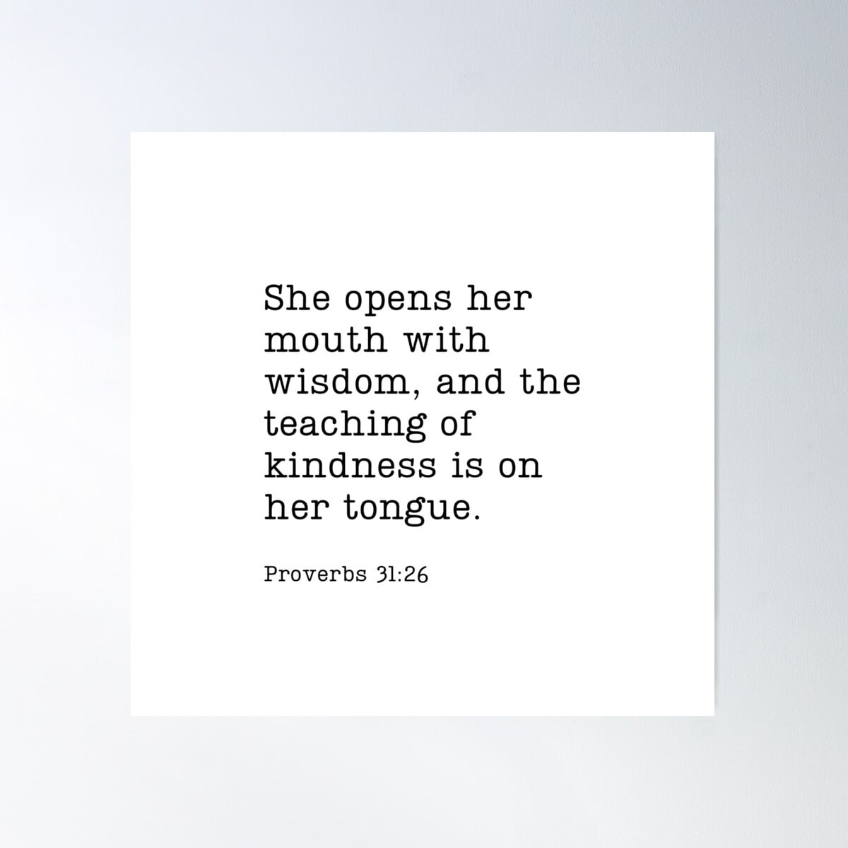 Proverbs 31:26 Poster Wall Art, Modern Wall Decor For Living Room ...