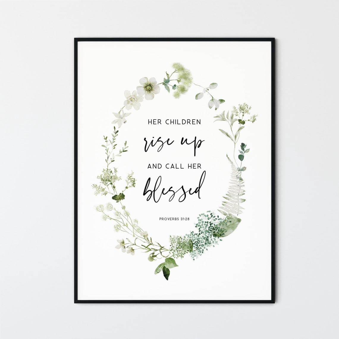 Proverbs 31:28 Wall Art Print, Mothers Day Bible Verse Christian ...