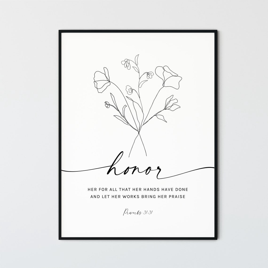Proverbs 31:31 Honor Her Works Scripture Wall Art Poster, Unframed Size ...