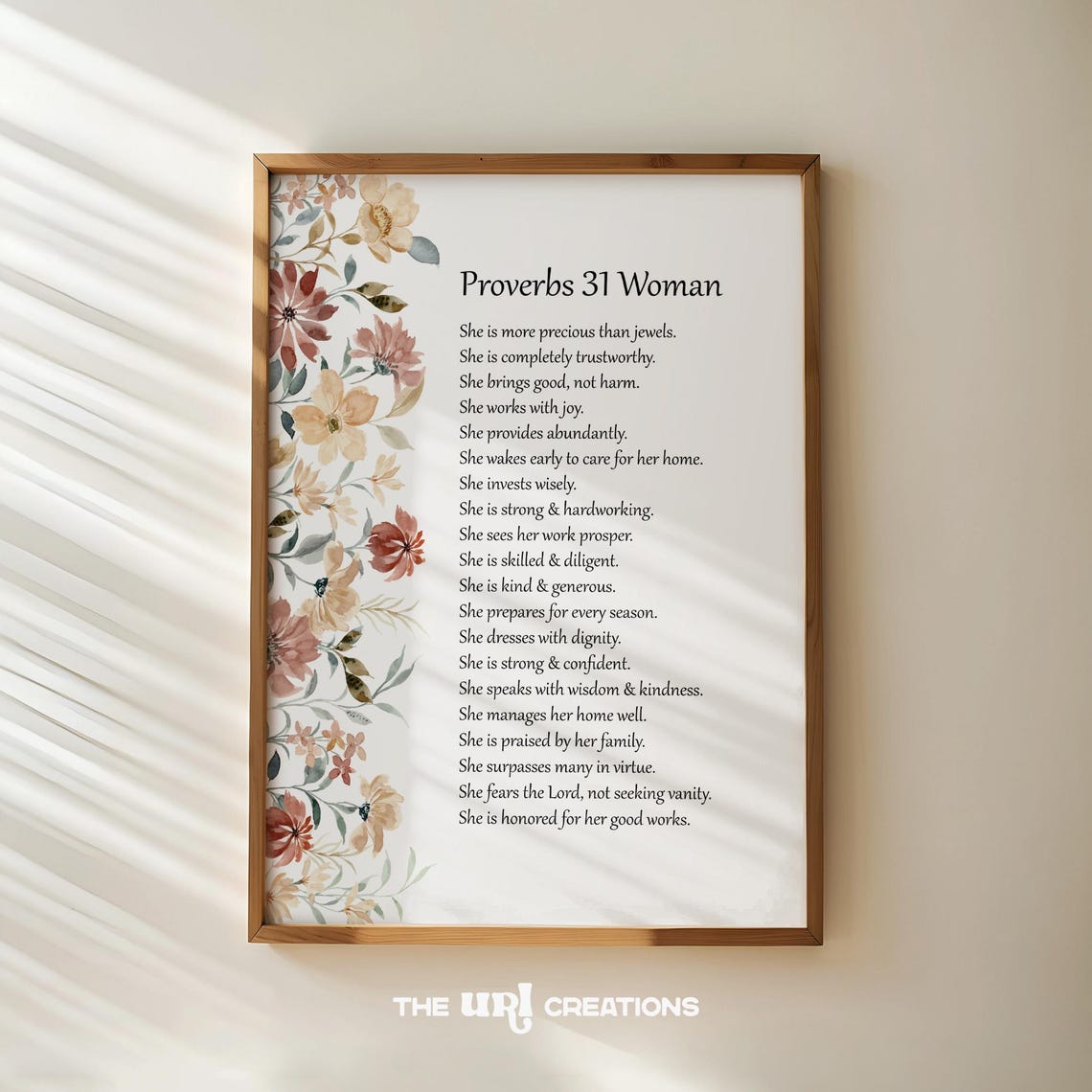 Proverbs 31 Woman Wall Art, Modern Christian Wall Art, Floral Mothers ...
