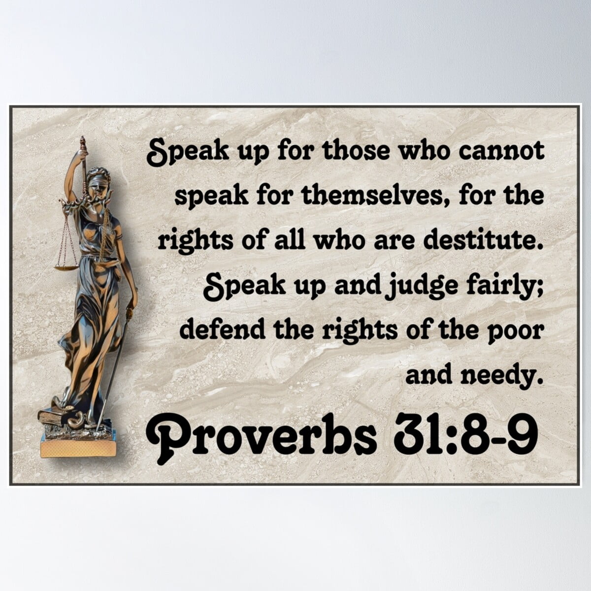 Proverbs 32:8-9 Poster Wall Art, Modern Wall Decor For Living Room ...