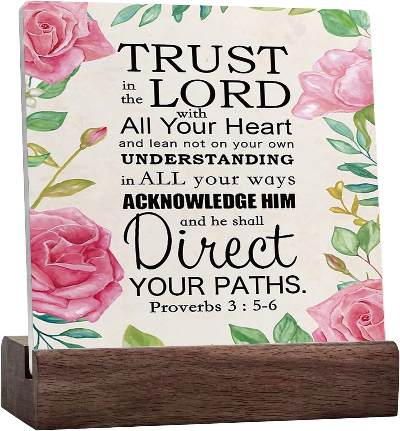 Proverbs 35-6 Trust In The Lord With All Your Heart Ceramic Table Sign ...
