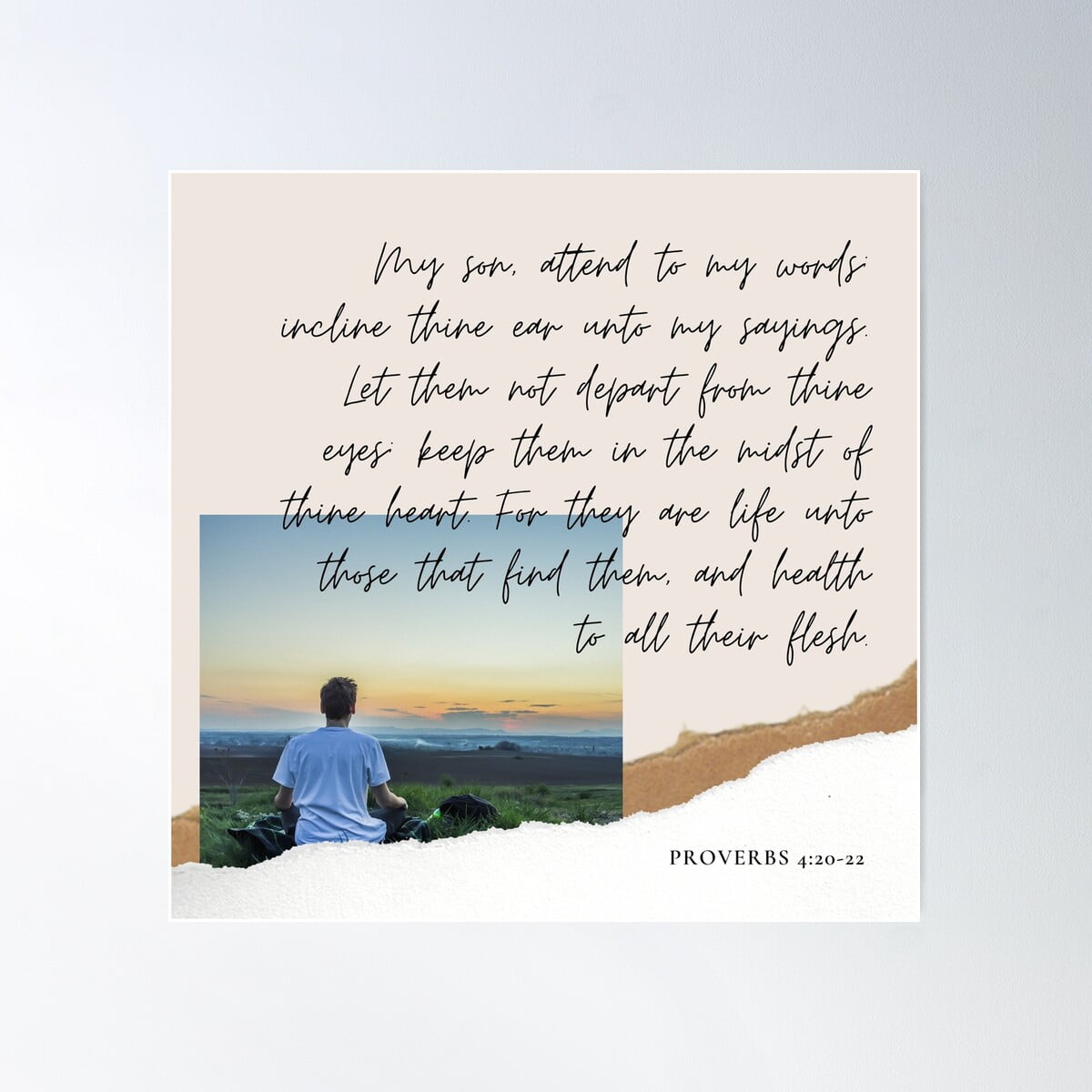 Proverbs 4:20-22 Poster Wall Art, Modern Wall Decor For Living Room ...