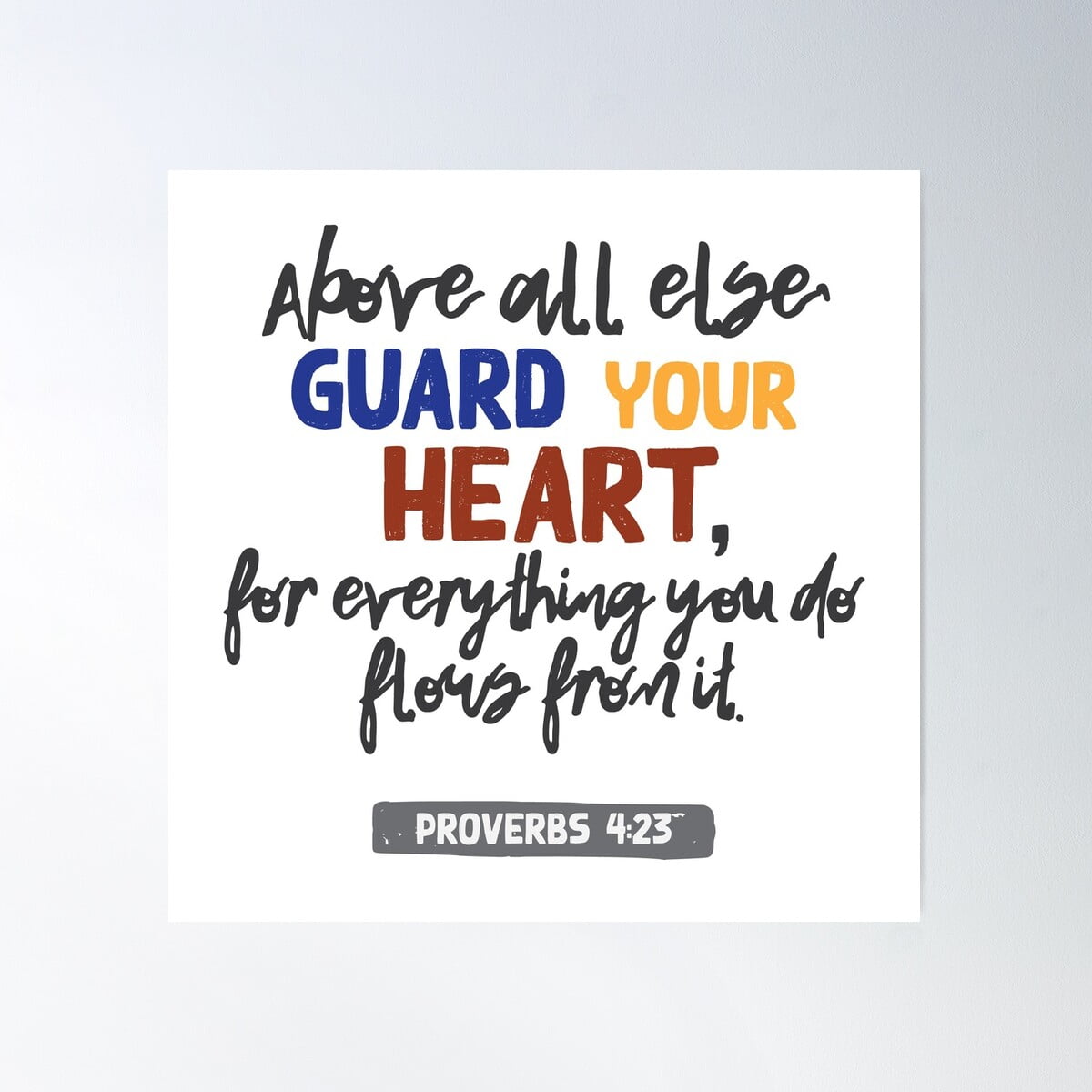 Proverbs 4 23 Guard Your Heart Poster Wall Art, Modern Wall Decor For ...
