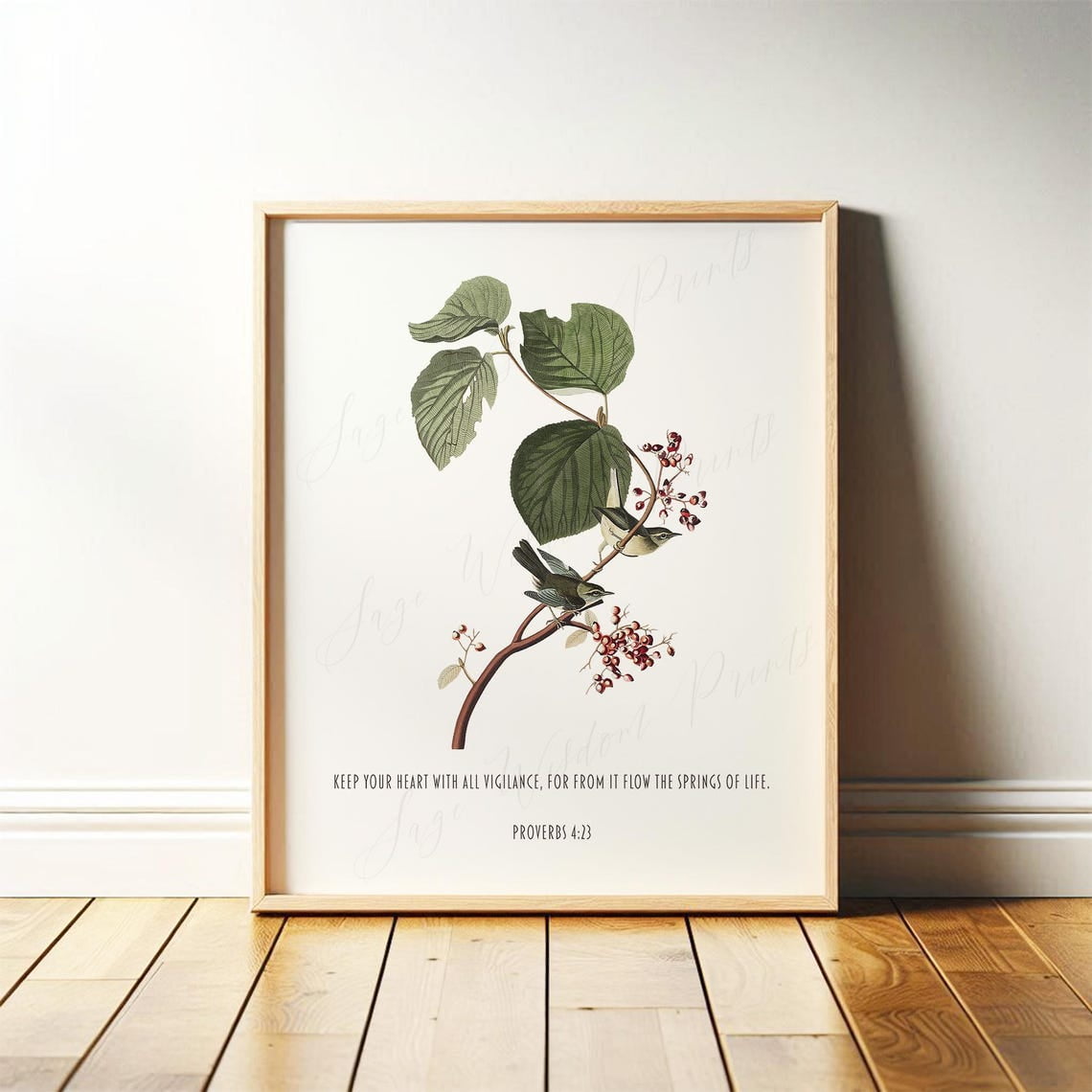 Proverbs 423 Christian Wall Decor, Vintage Bird Scripture, Bible Verse ...