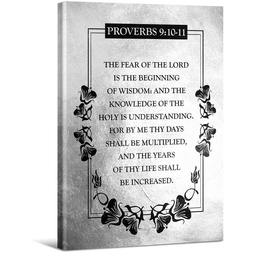 Proverbs 9:10-11 Fear Of Lord Is Wisdom Large Wooden Framed Wall Art ...