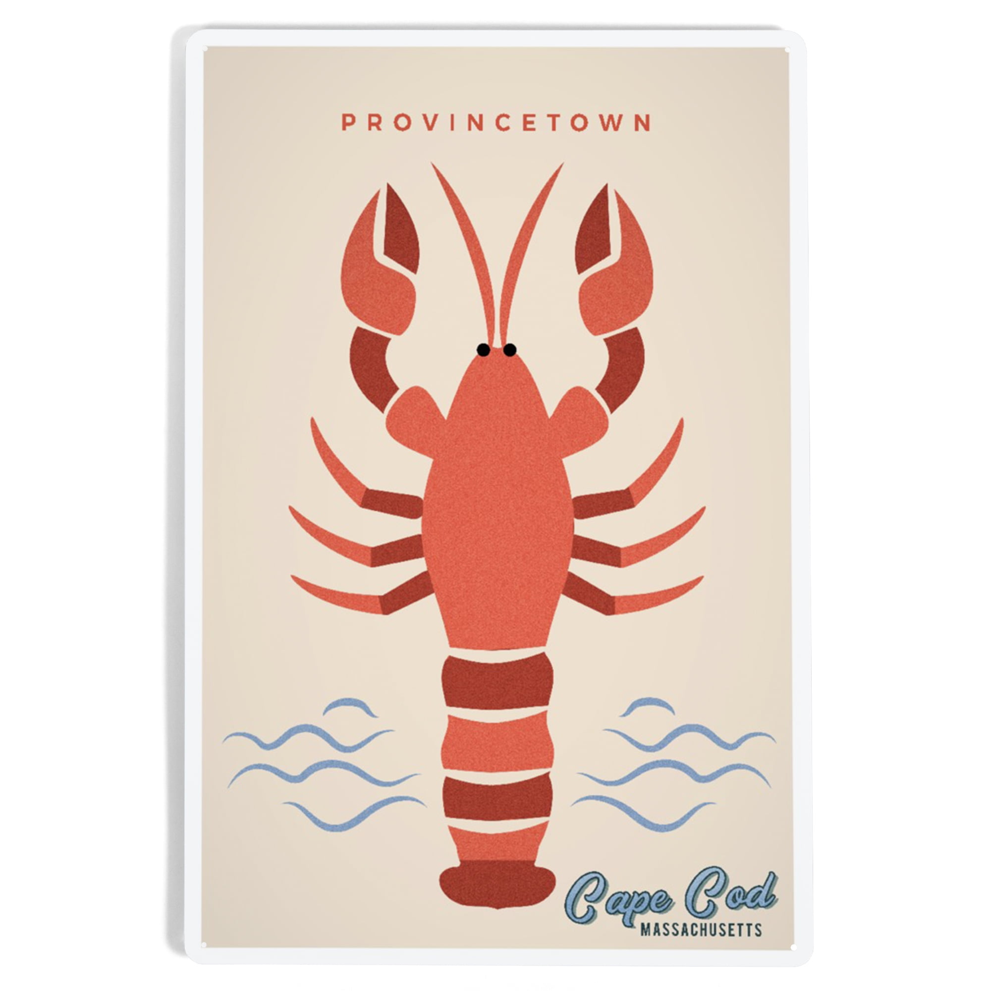 Provincetown, Cape Cod, Massachusetts, Lobster, Simple Color Block ...