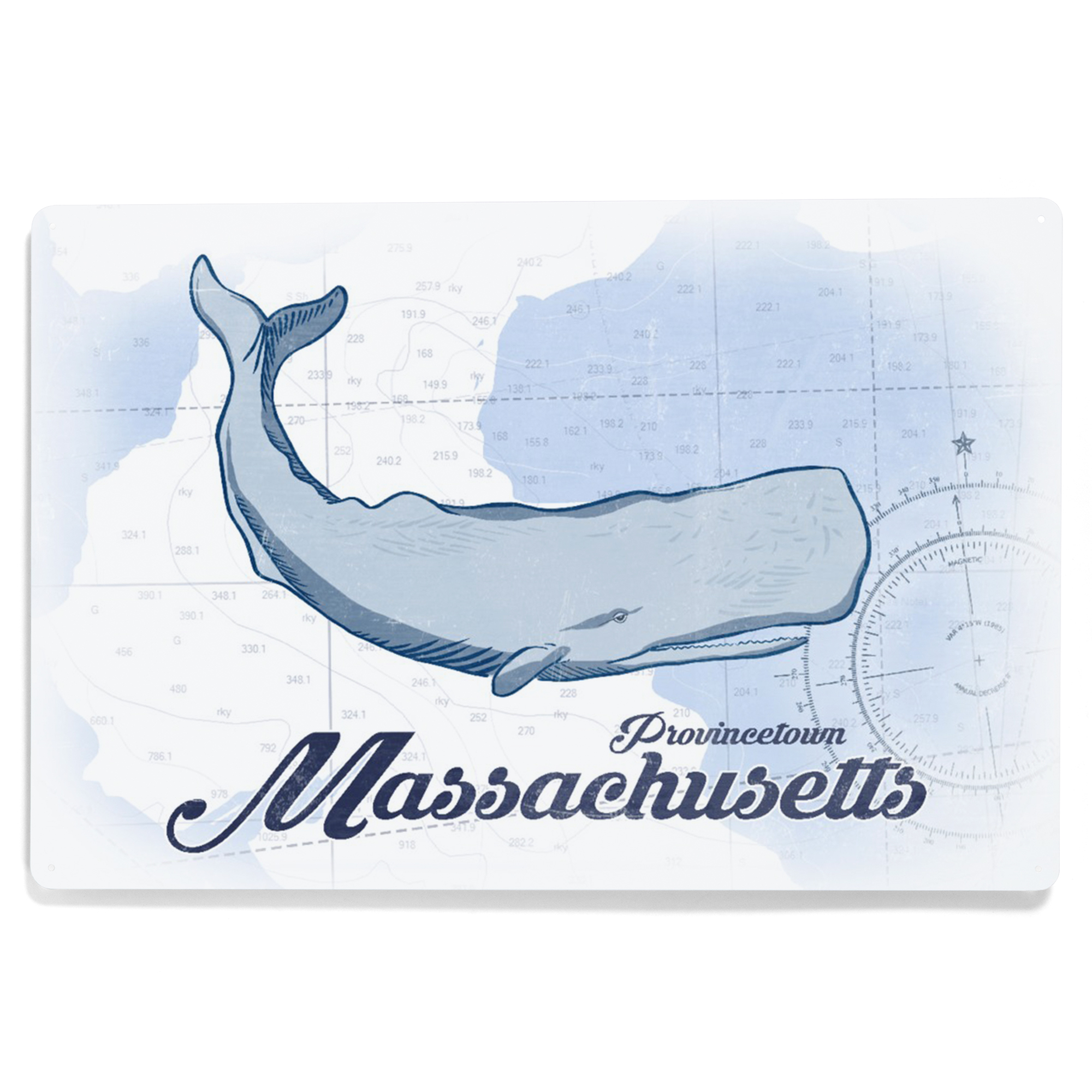 Provincetown, Massachusetts, Whale, Blue, Coastal Icon (Version 2 ...