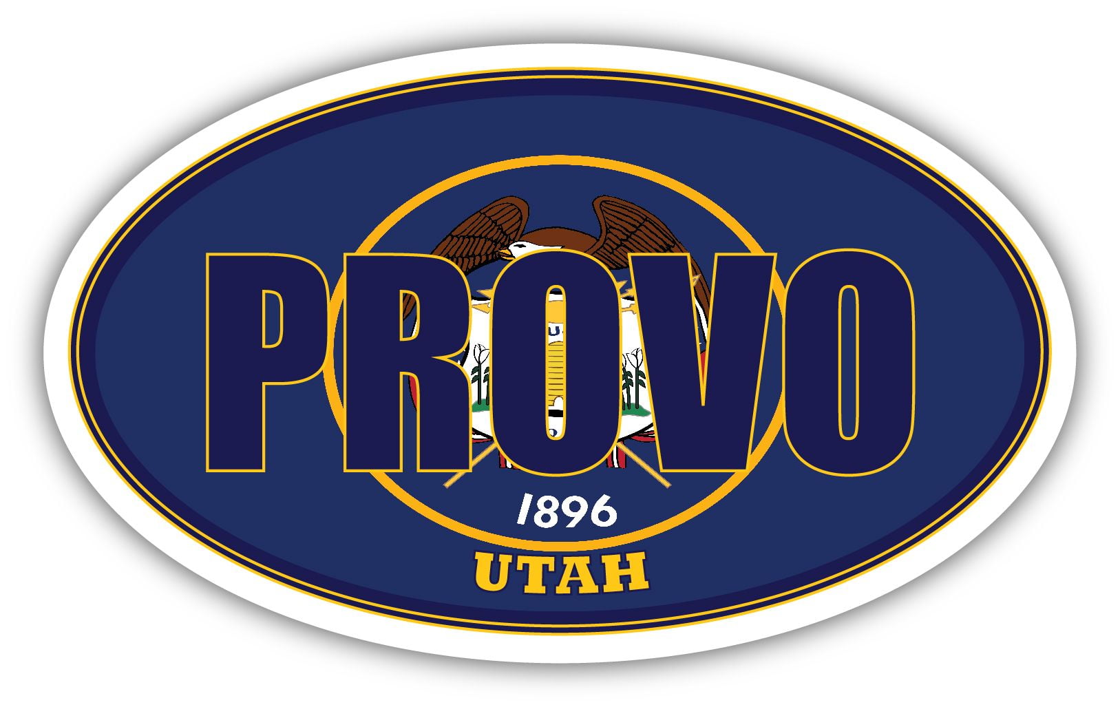 Provo City Utah State Flag | UT Flag Utah County Oval State Colors ...
