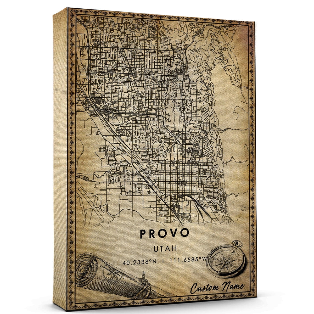 Provo Map Poster, Utah Map Art Poster, Canvas, Provo Map City style ...