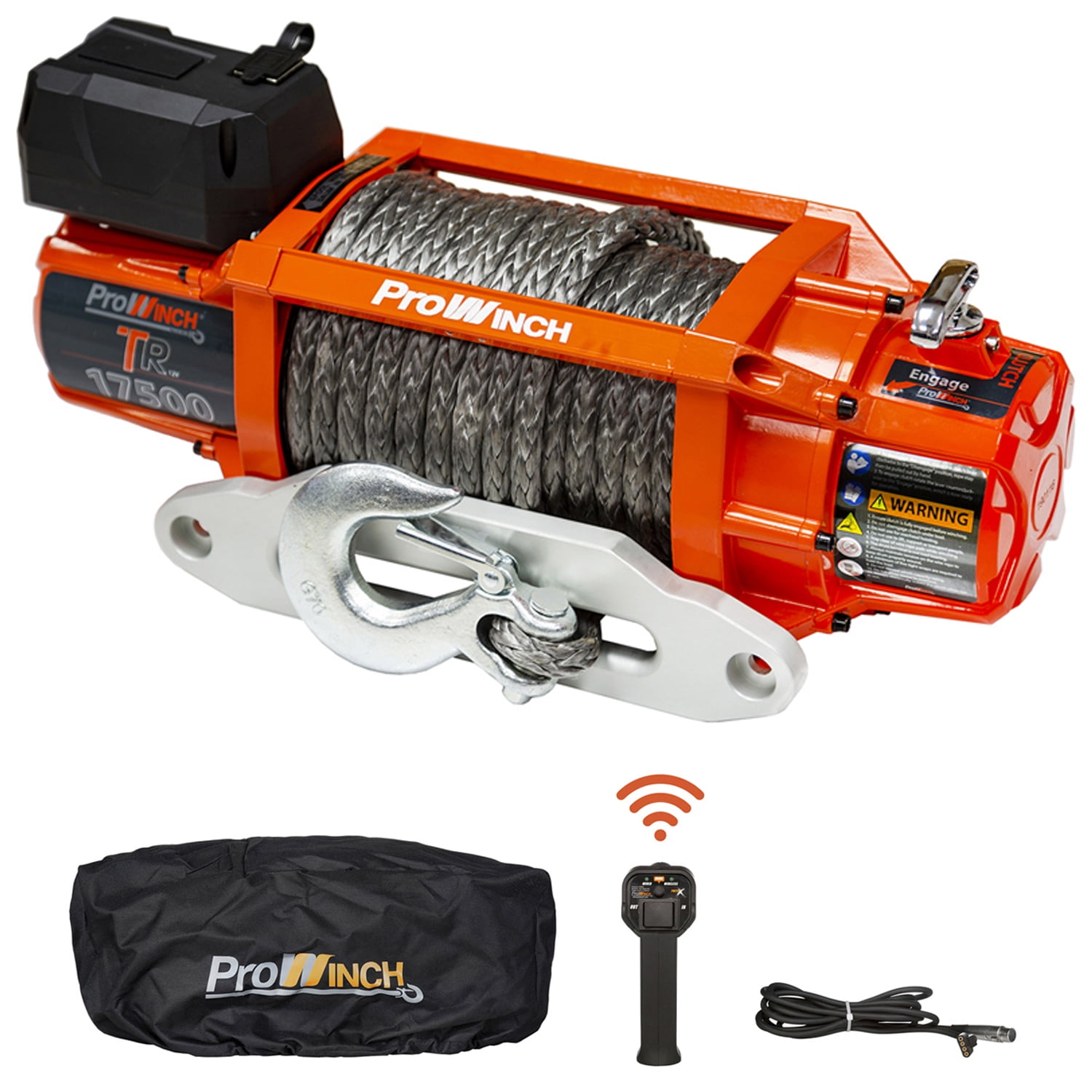 Prowinch 17500 lbs Electric Waterproof Winch Synthetic Rope 12V ...
