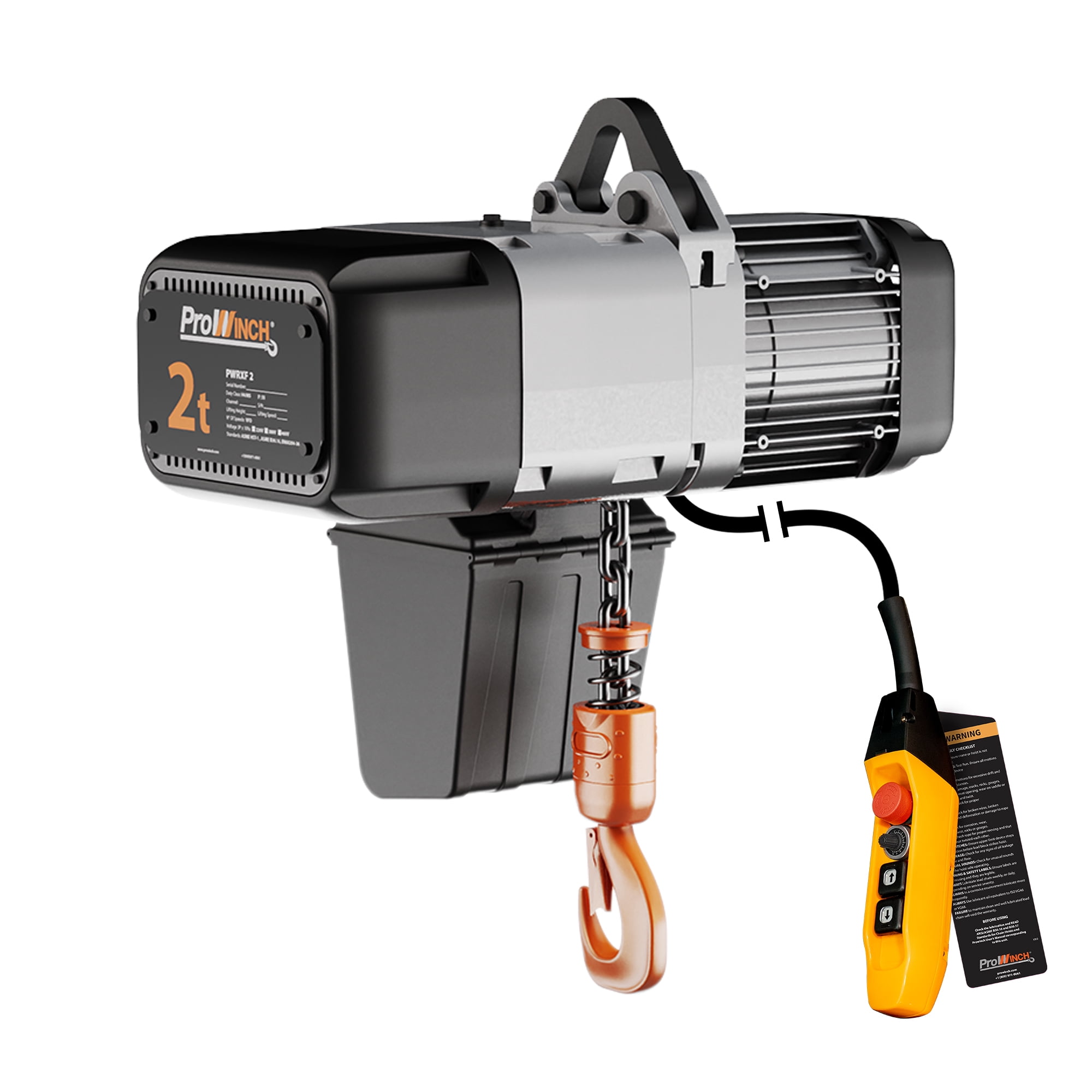 Prowinch 2 Ton Electric Chain Hoist with Variable Speed Control, 440 ...