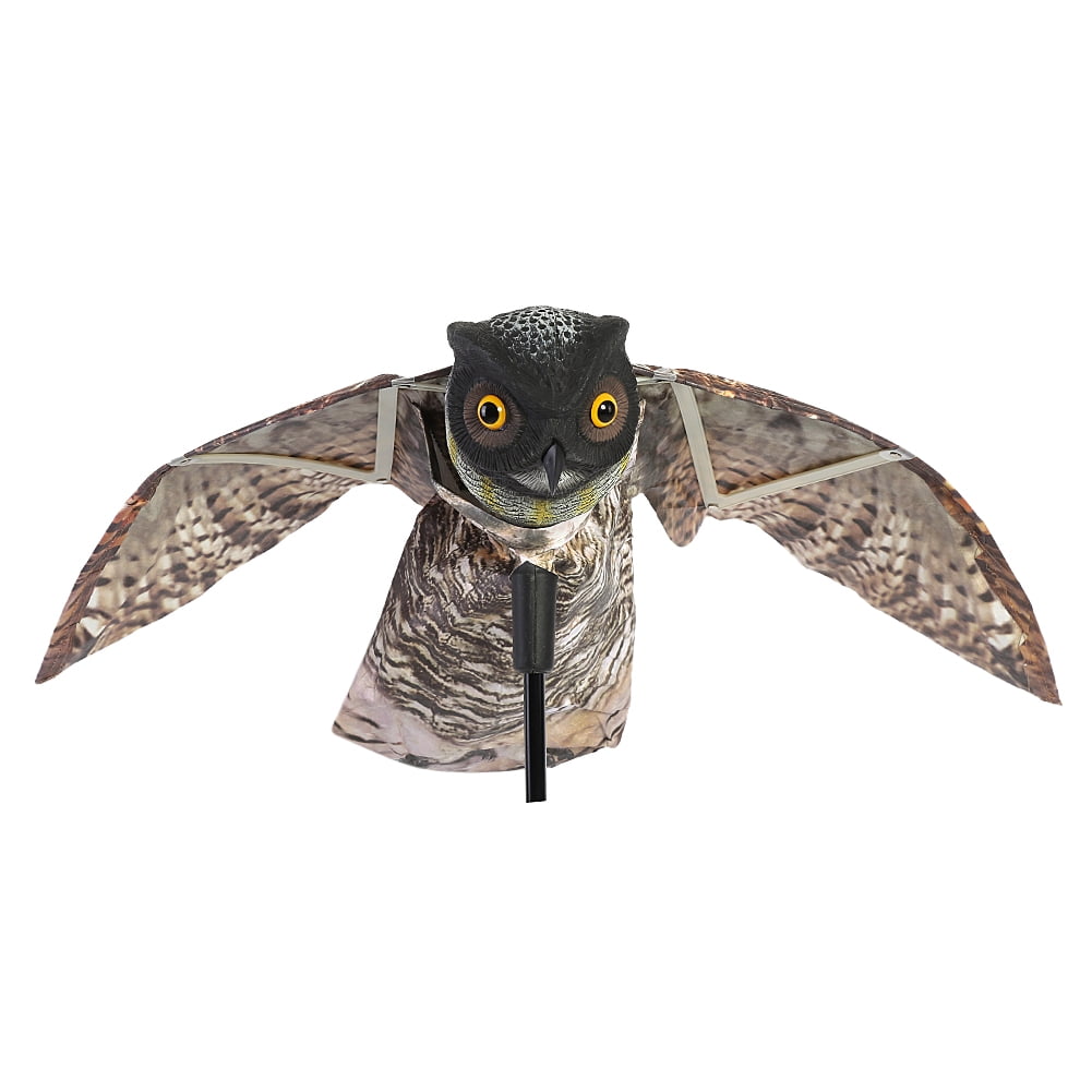 Prowler Owl with Moving Wing Garden Scarecrow Predator Decoy Pest ...