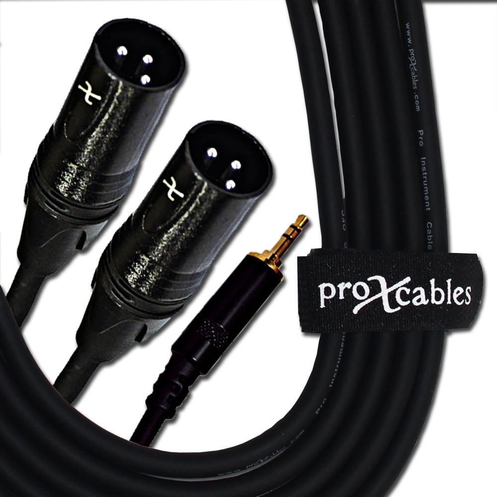 Prox 3.5Mm Trs To Dual Xlr-M Balanced High Performance Audio Cable, 5Ft ...