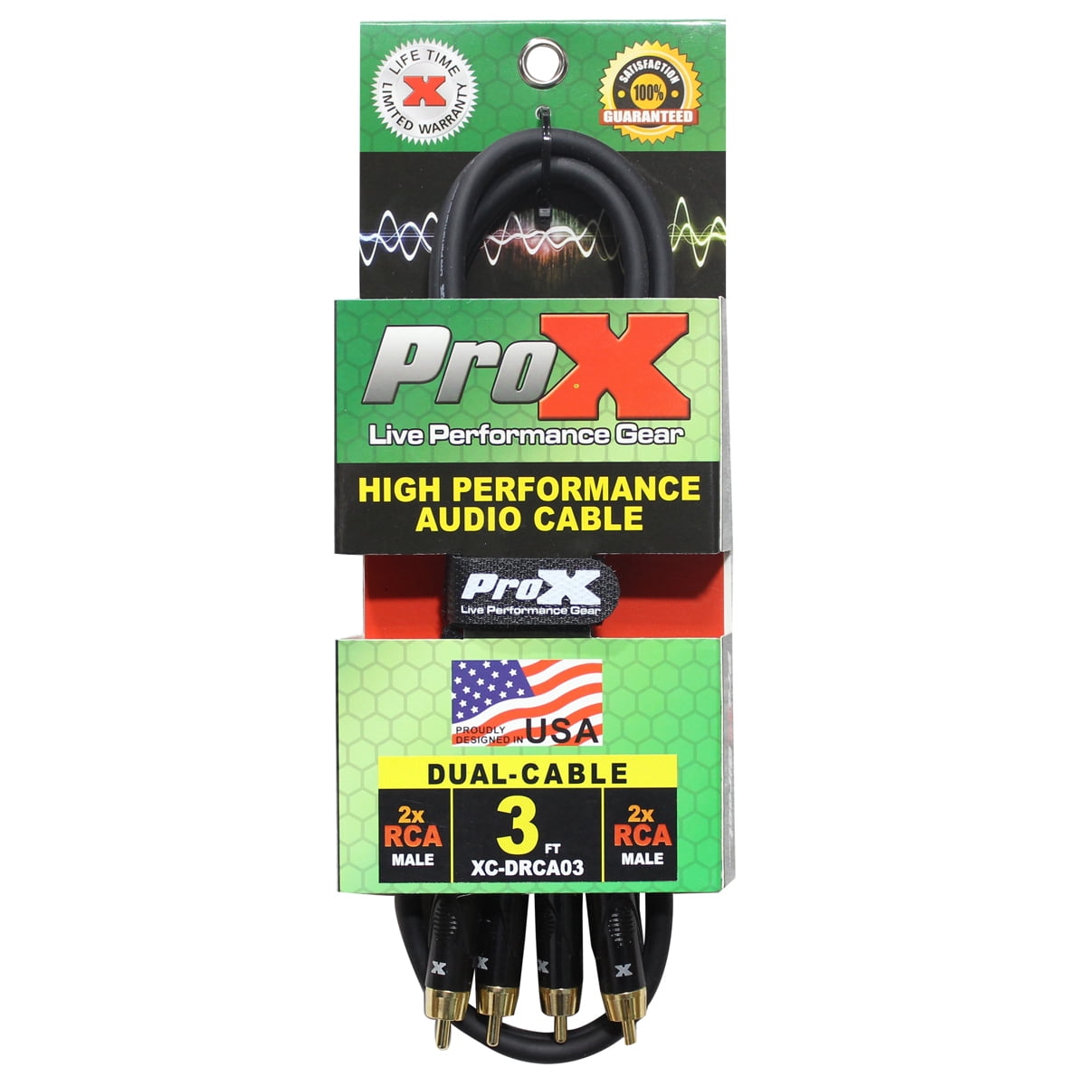 ProX XC-DRCA3 3' Dual RCA-M to Dual RCA-M Unbalanced High Performance ...