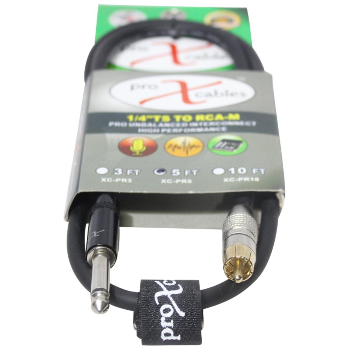 ProX XC-PR05 5' RCA Male to 1/4" TS Male Unbalanced High Performance ...