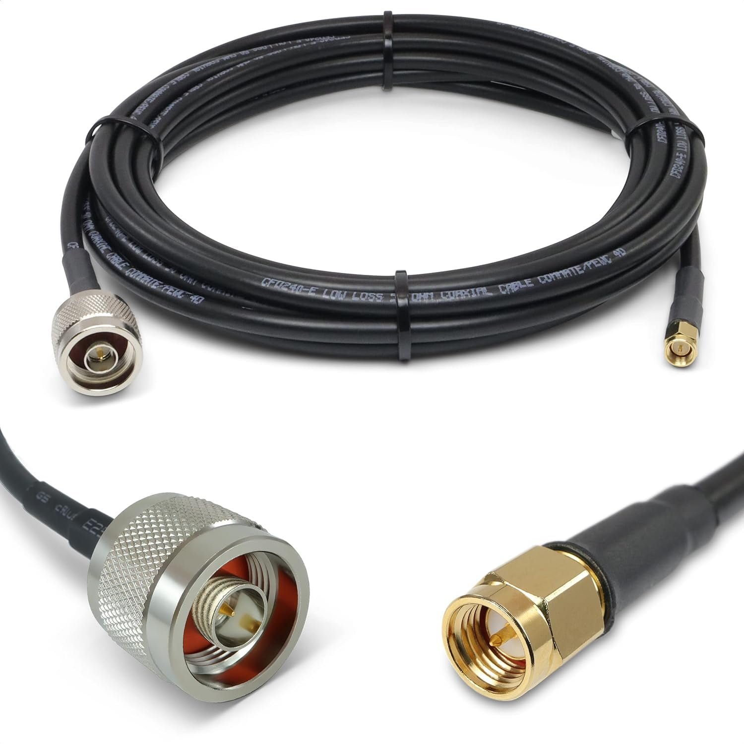 Proxicast 15 ft SMA Male to N Male Premium 240 Series Low-Loss Coax ...