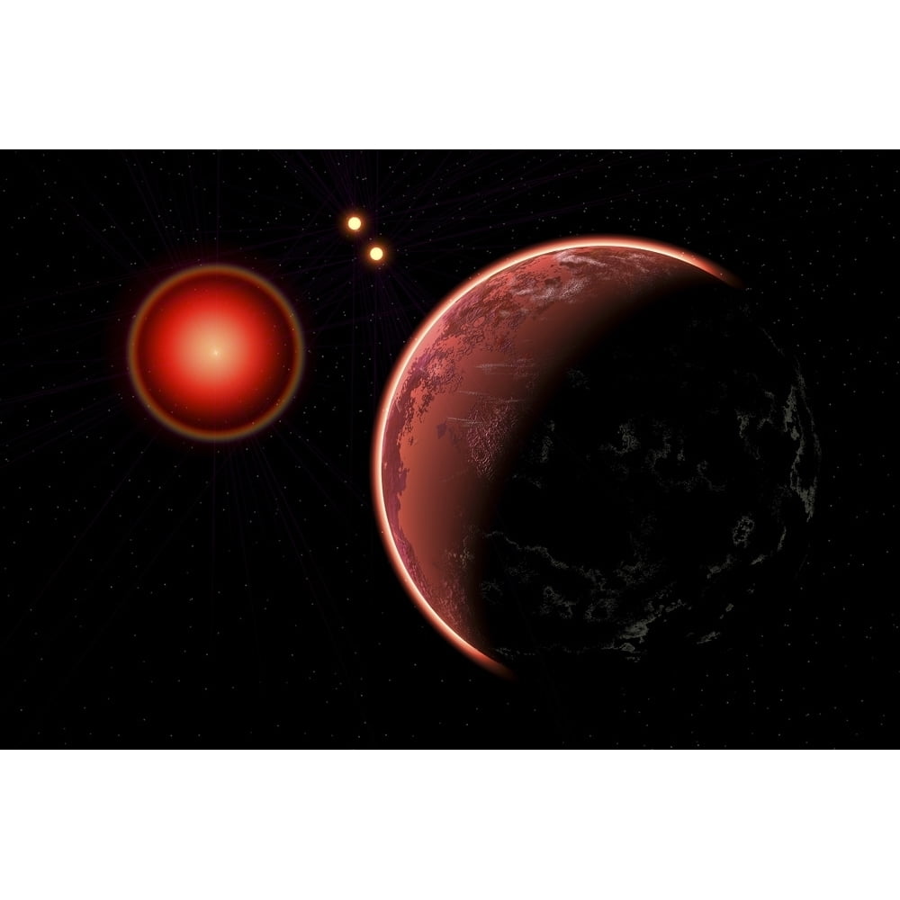 Proxima b planet orbiting the Proxima Centauri red dwarf star Poster ...
