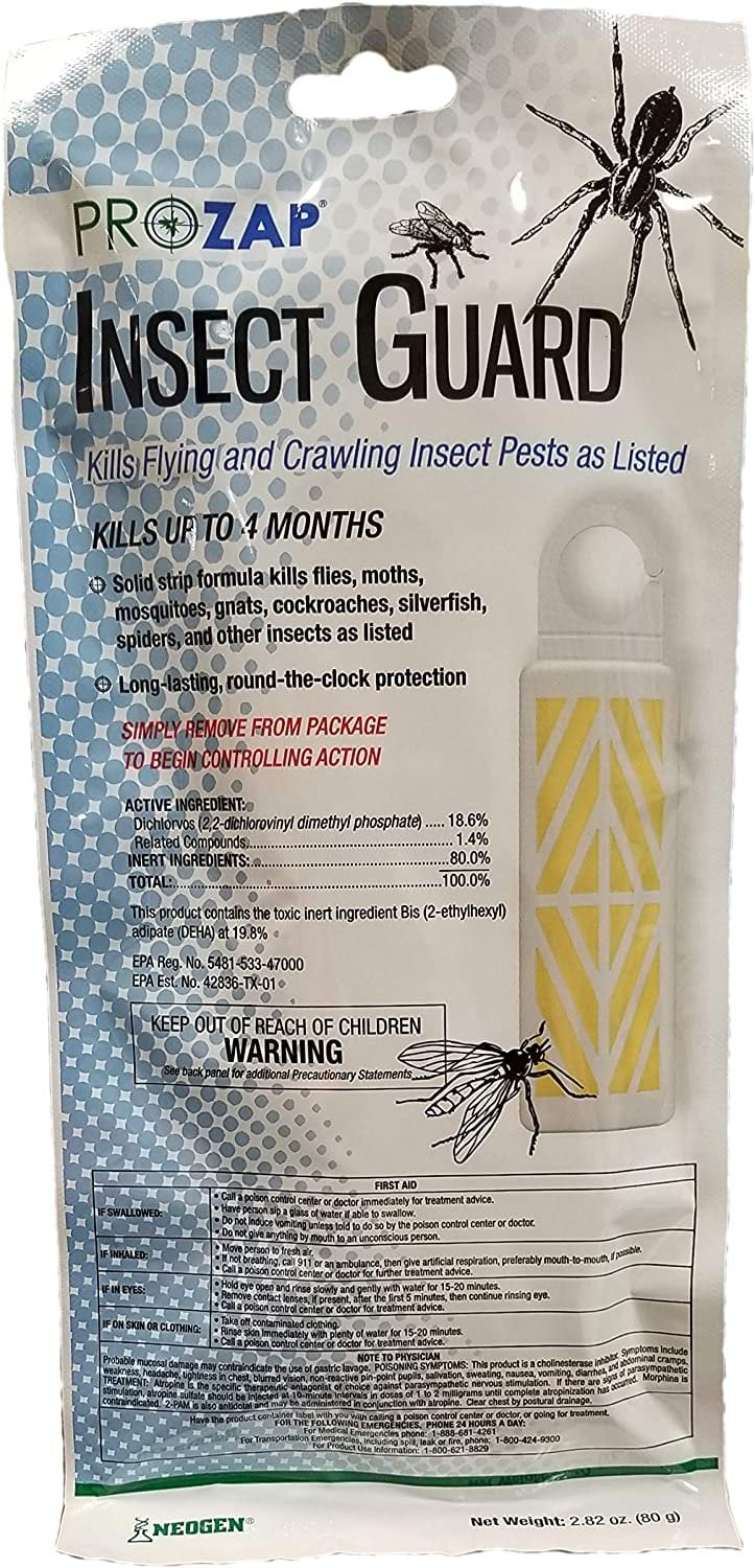 Prozap Insect Guard Pest Strip, Indoor Gnat & Wasp Repellent, 4 Month ...