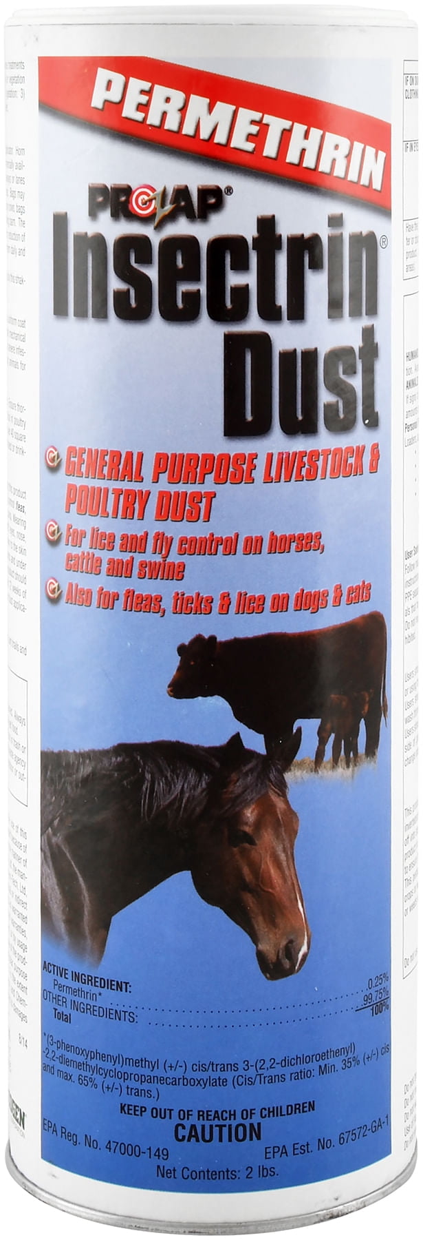 Prozap, Insectrin Dust, 0.25% Permethrin for Horses, Cattle, Swine ...