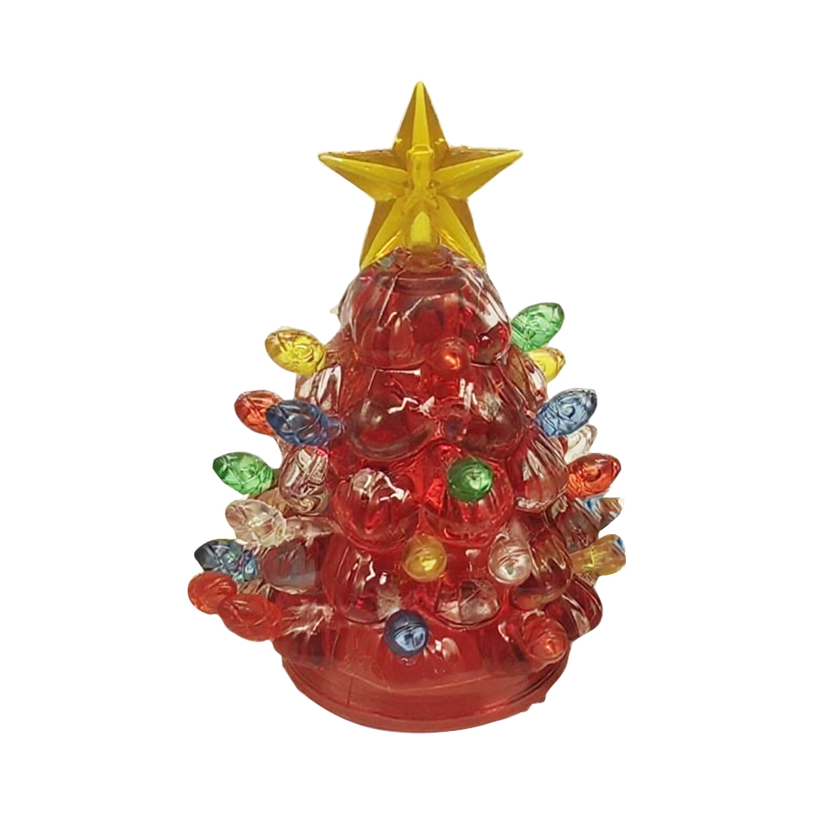 Pruboru 4.3 Inch Mini Ceramic Christmas Tree Set - 1 Pack Tabletop ...