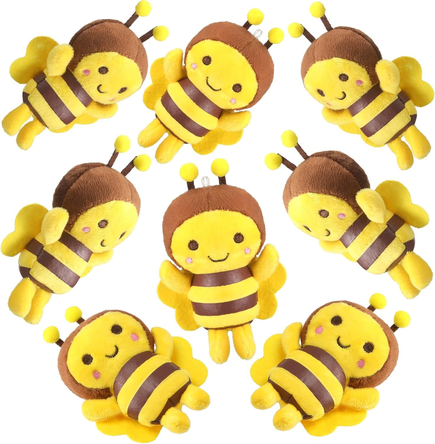 Pruboru 5 Inches Stuffed Bees Plush Soft Small Bee Stuffed Animal ...