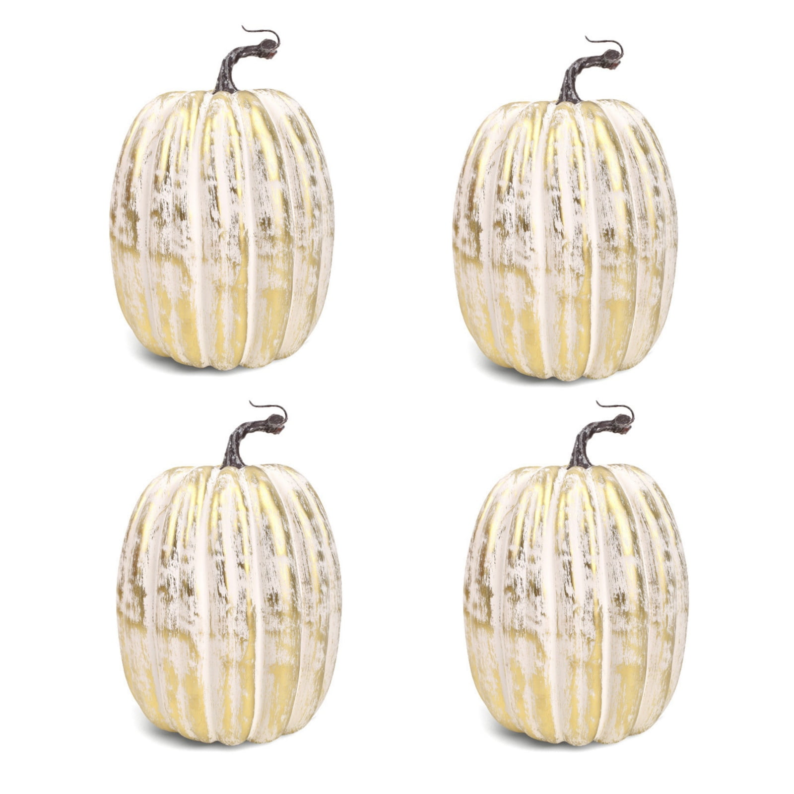 Pruborusilver 8 Inch Large Artificial Fake Foam Pumpkin Decor, 4Pcs ...