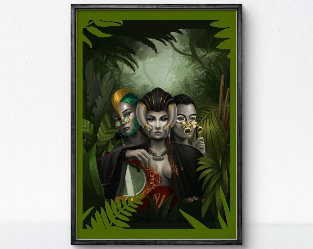 Prudence Poster, Seven Virtues Collection, Symbolic Jungle Art Print ...