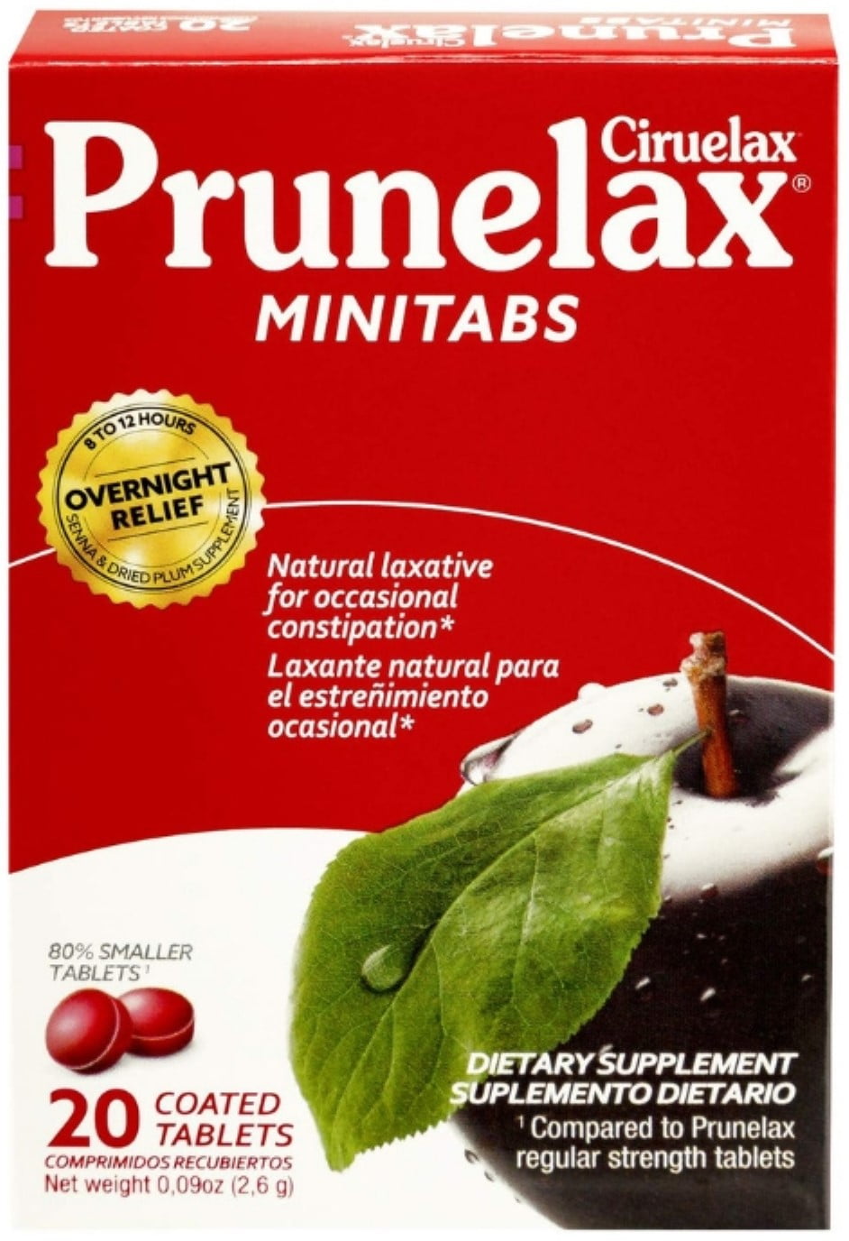 Prunelax Ciruelax Minitabs Natural Laxative, Coated Tablets, 20 ea ...