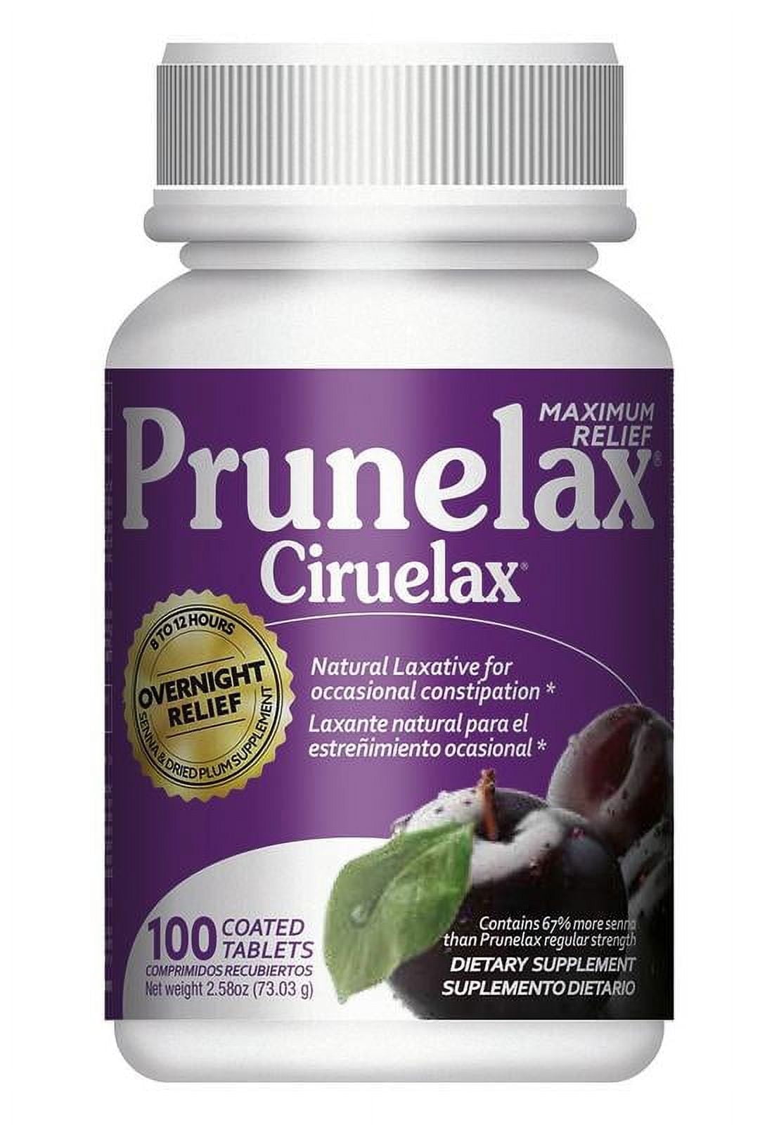 Prunelax Cirulax Natural Constipation Relief Laxative Tablets, 100 Ct ...