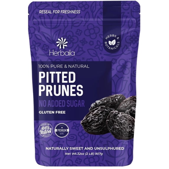 Pitted Prunes 32oz (2LB) – Unsweetened, No Sugar Added, Unsulphured ...