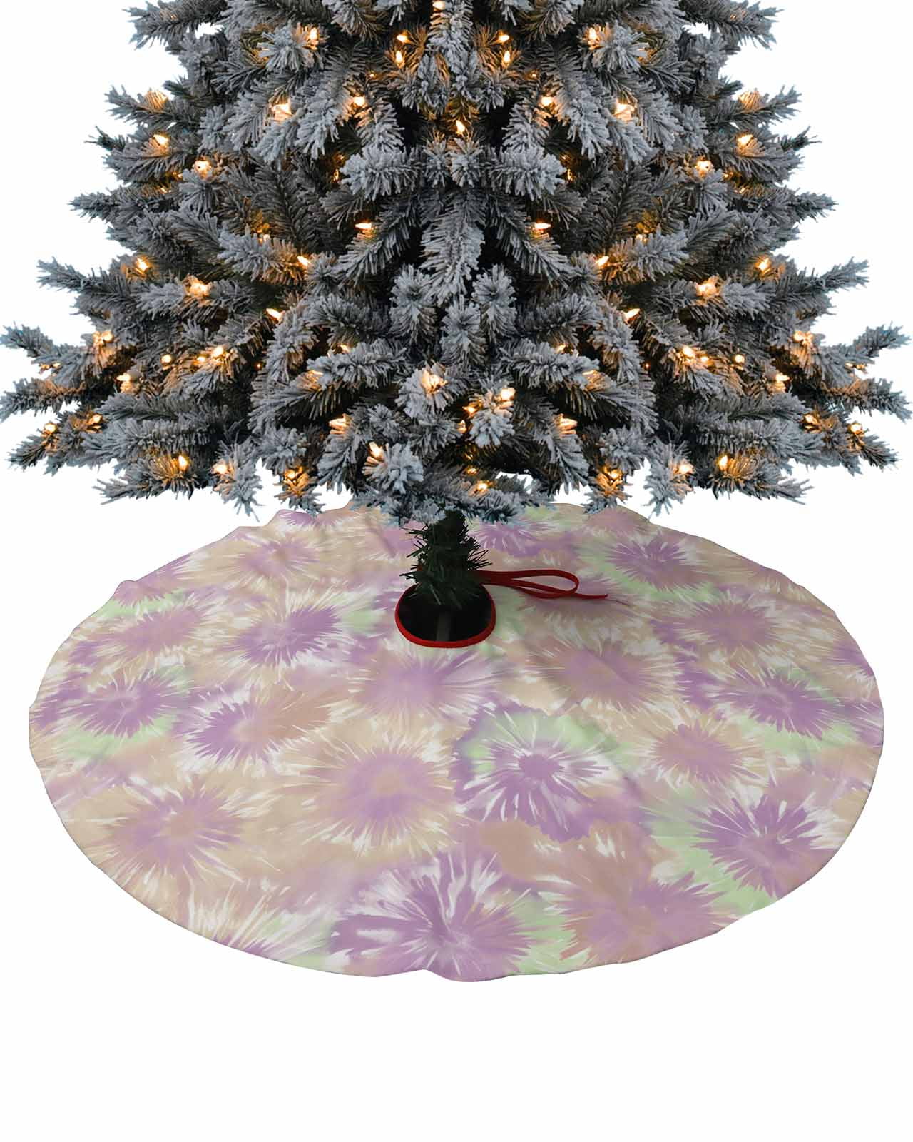 Pruple Yellow Orange Christmas Tree Skirt 48 Inches Large Christmas ...
