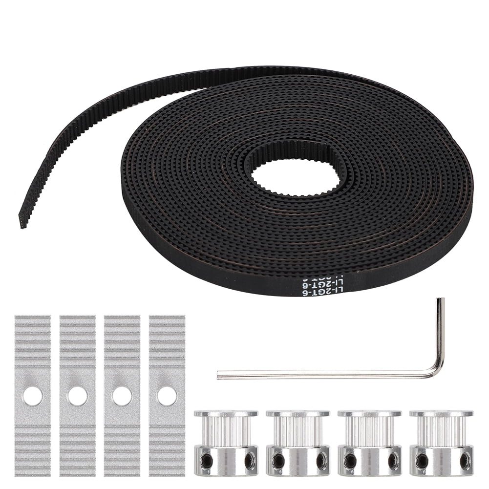 Prusa/MendelMax 3D Printer Timing Belt & Wheel Kit - 5mx6mm, Black ...