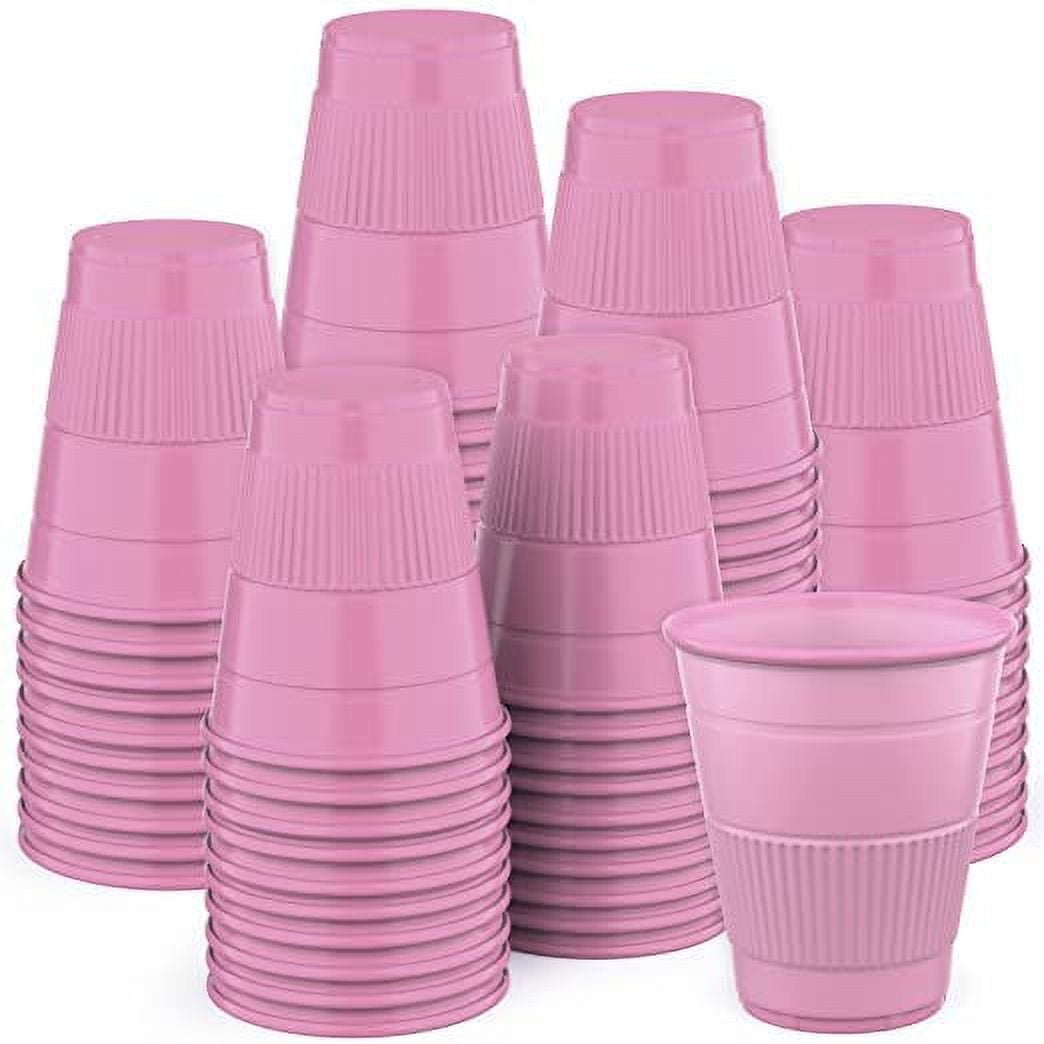 Pruvade Disposable Cups | 500 Pack | 5 oz Pink Plastic Cups, Small ...