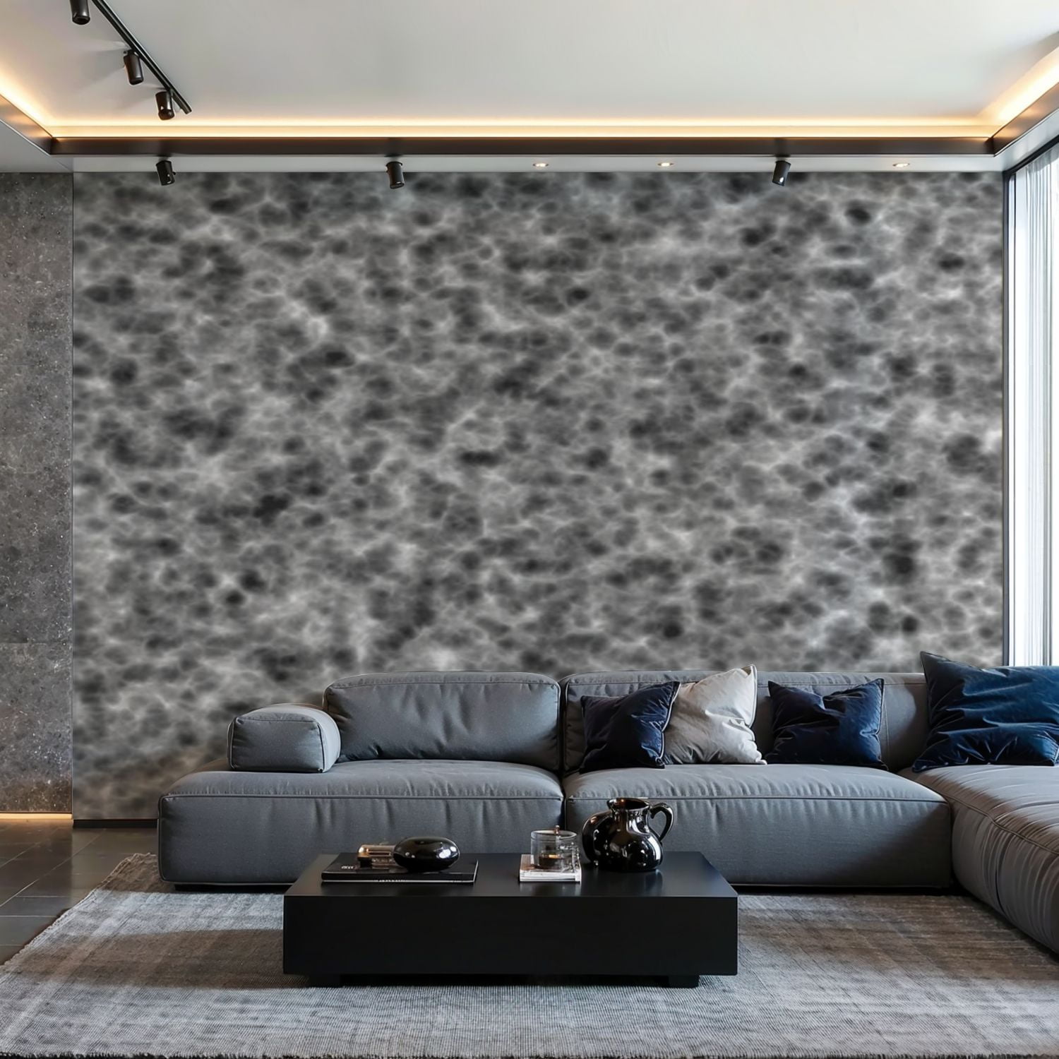 Prxcm Canvas Wall Mural Peel and Stick Large Wallpaper Black white ...