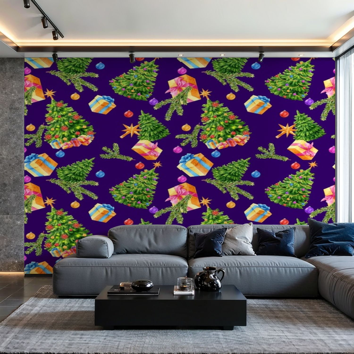 Prxcm Canvas Wall Mural Peel and Stick Large Wallpaper Christmas eve ...