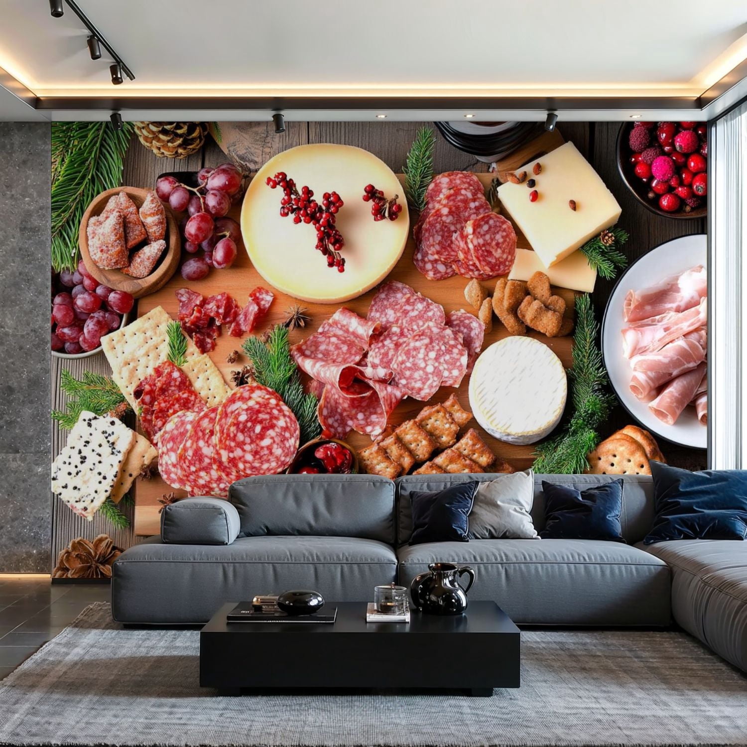 Prxcm Canvas Wall Mural Peel and Stick Large Wallpaper Christmas theme ...