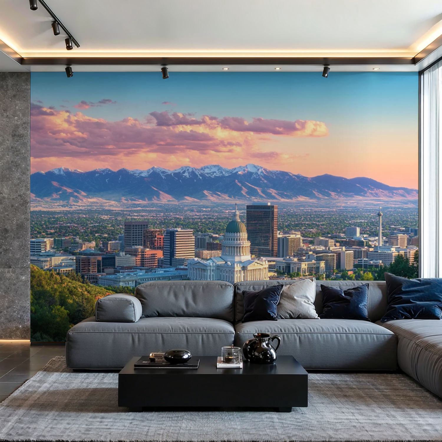 Prxcm Canvas Wall Mural Peel and Stick Large Wallpaper City Utah ...