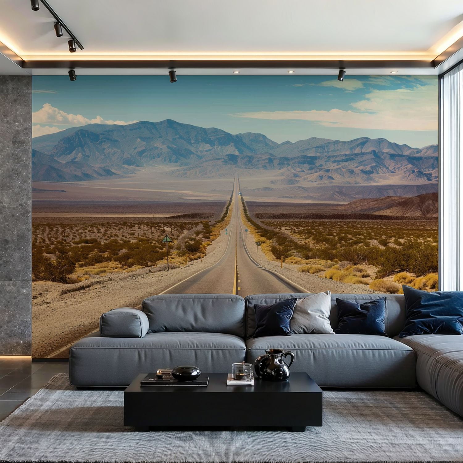 Prxcm Canvas Wall Mural Peel and Stick Large Wallpaper Classic highway ...