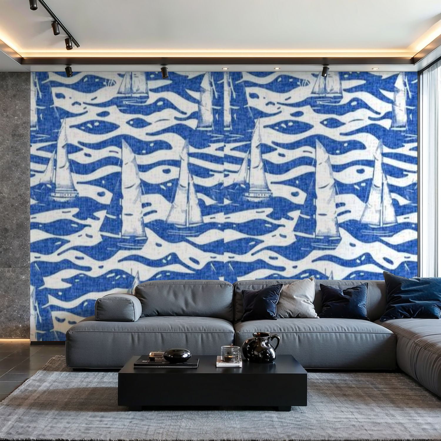 Prxcm Canvas Wall Mural Peel and Stick Large Wallpaper Coastal sail ...