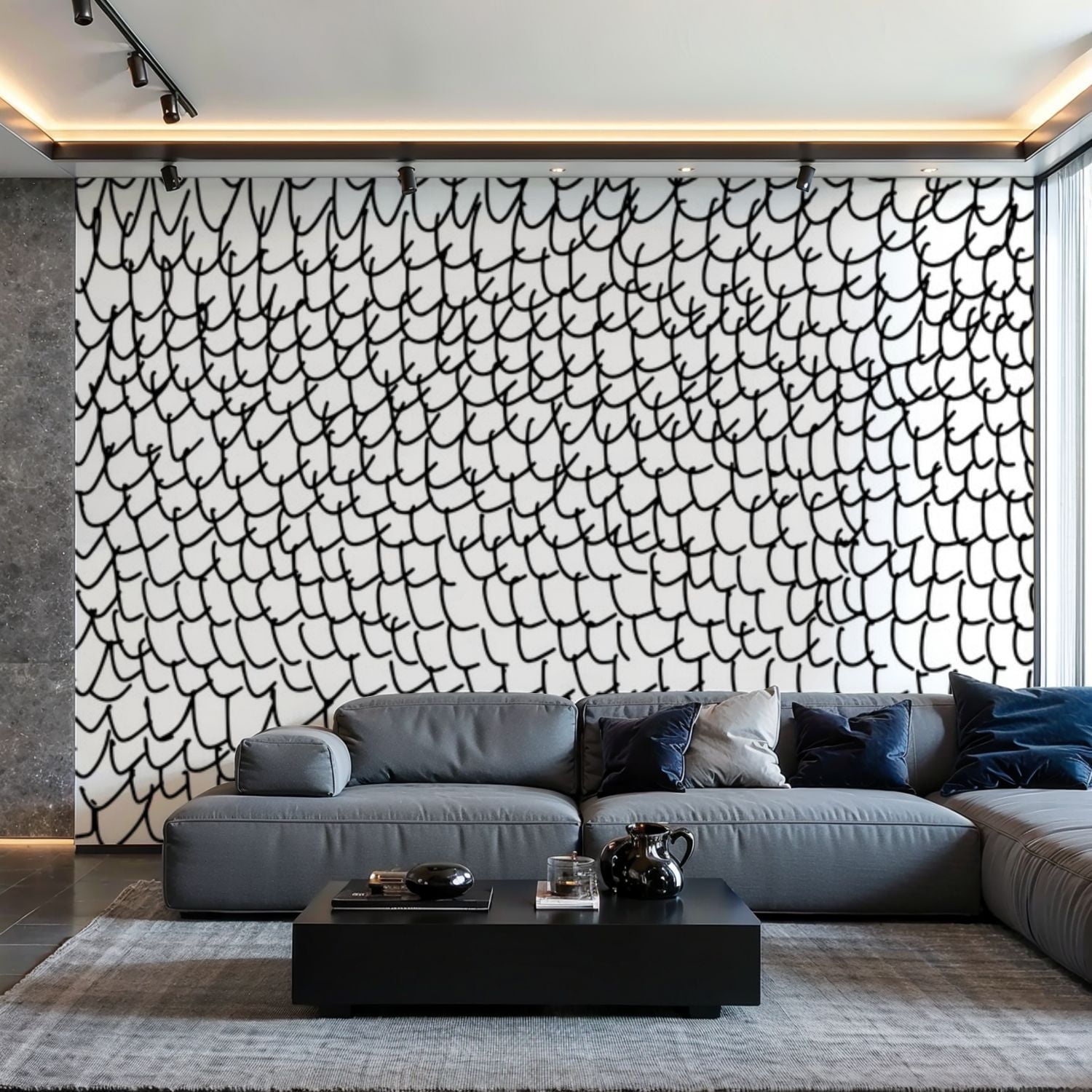 Prxcm Canvas Wall Mural Peel and Stick Large Wallpaper Crosshatch reinforced mesh Metal wire ...