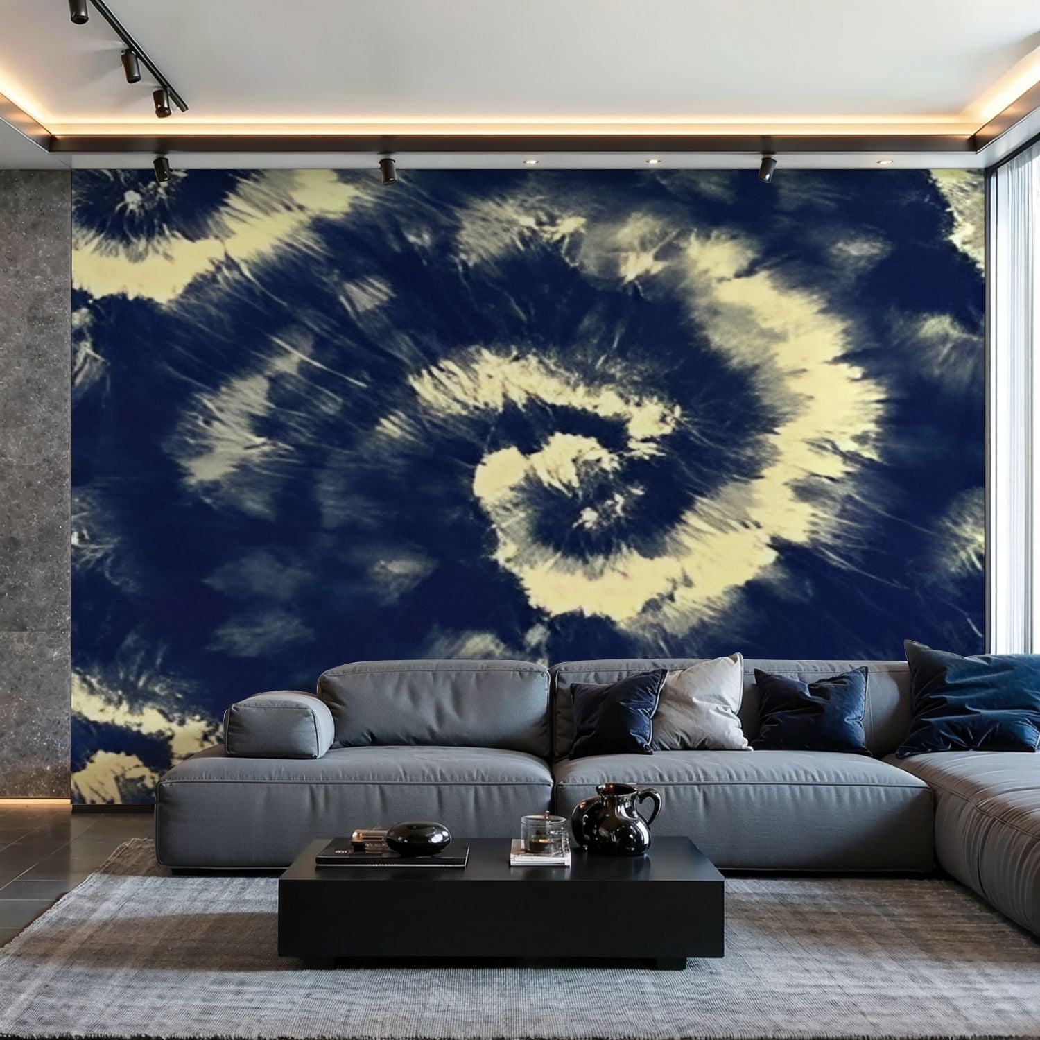 Prxcm Canvas Wall Mural Peel and Stick Large Wallpaper Dye Swirl Dye ...