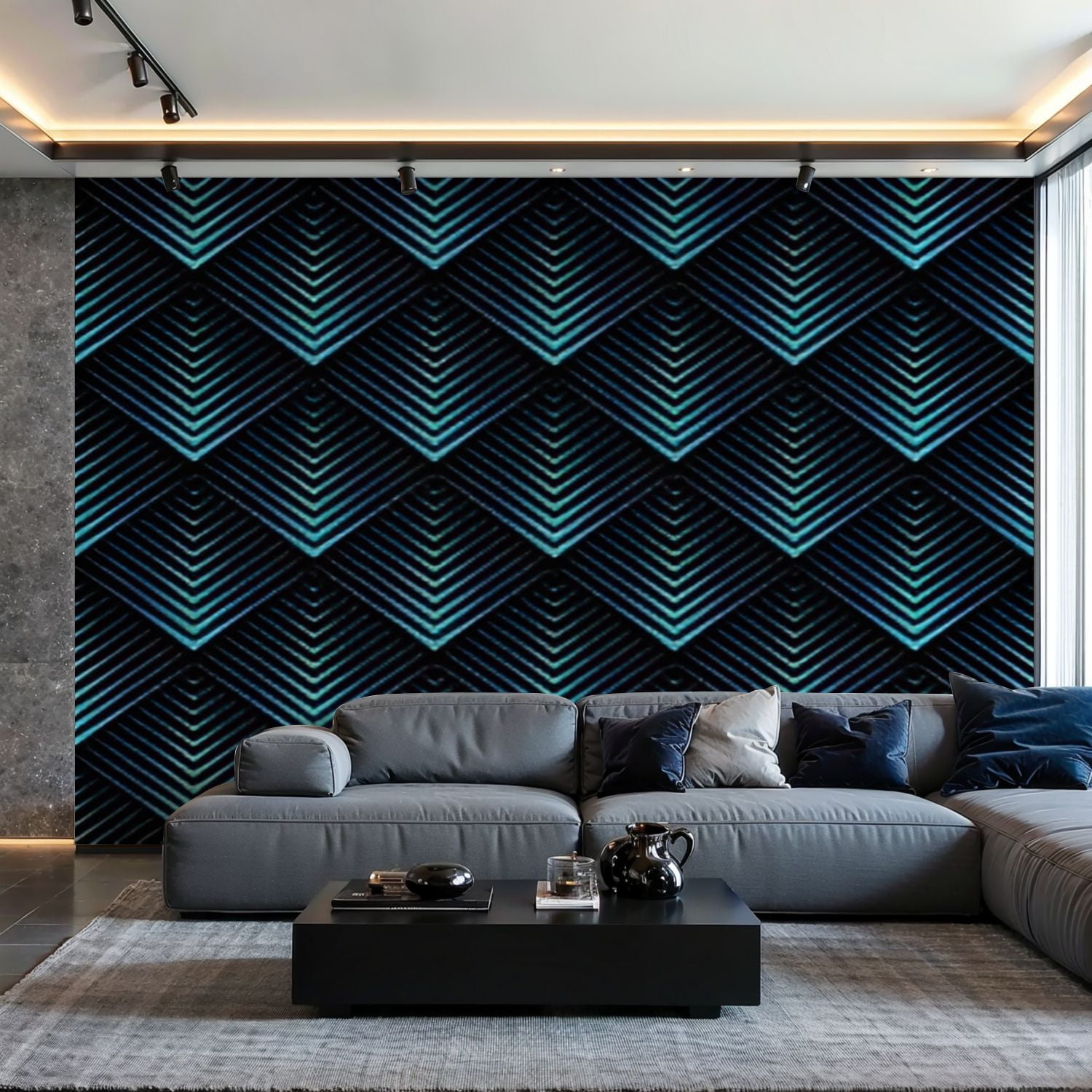 Prxcm Canvas Wall Mural Peel and Stick Large Wallpaper Fish scale ...