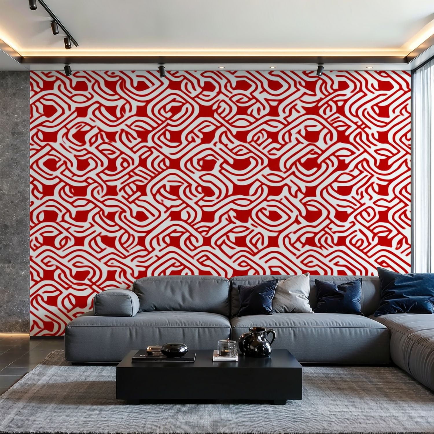 Prxcm Canvas Wall Mural Peel and Stick Large Wallpaper Parallel rounded ...