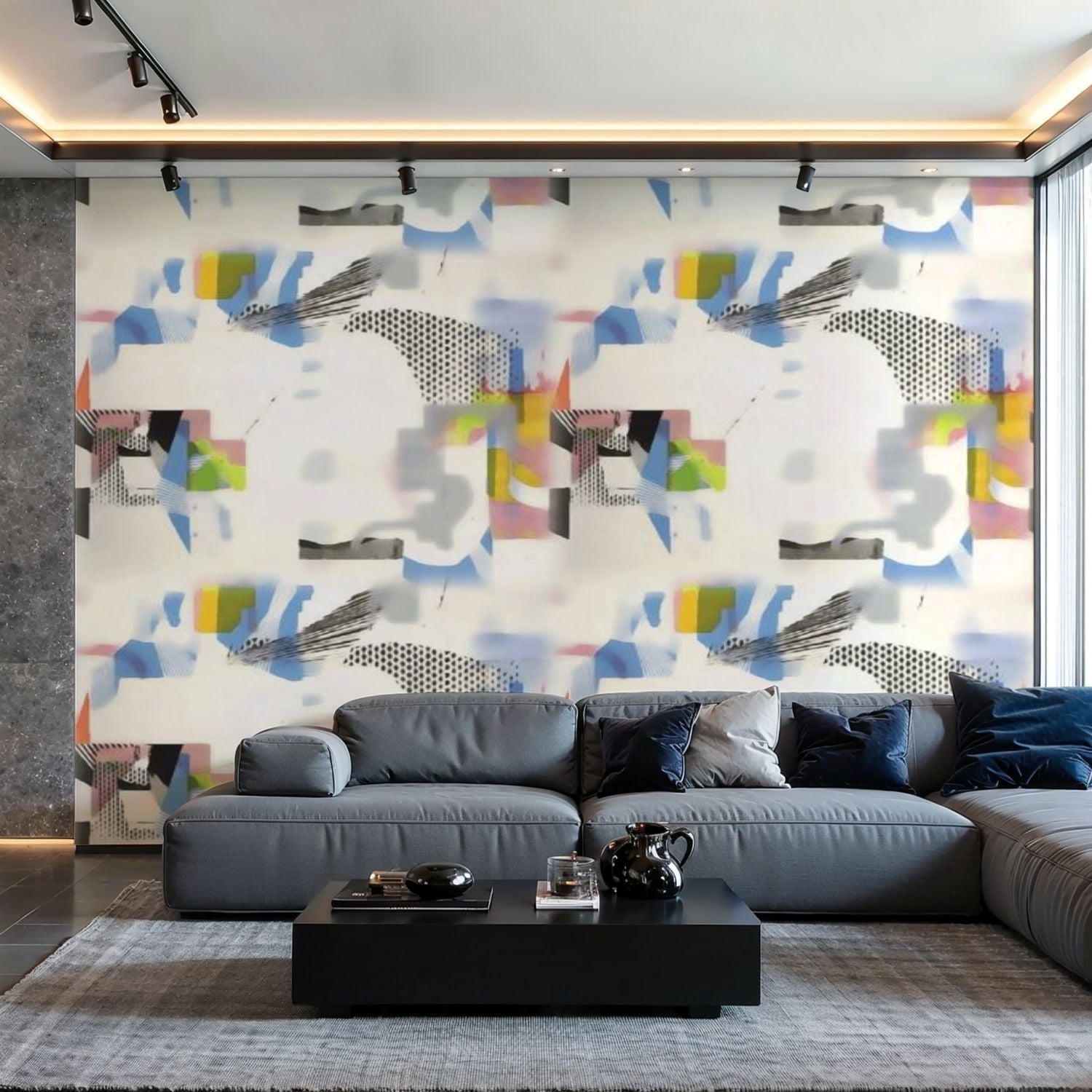 Prxcm Canvas Wall Mural Peel and Stick Large Wallpaper Seamless Shibori ...