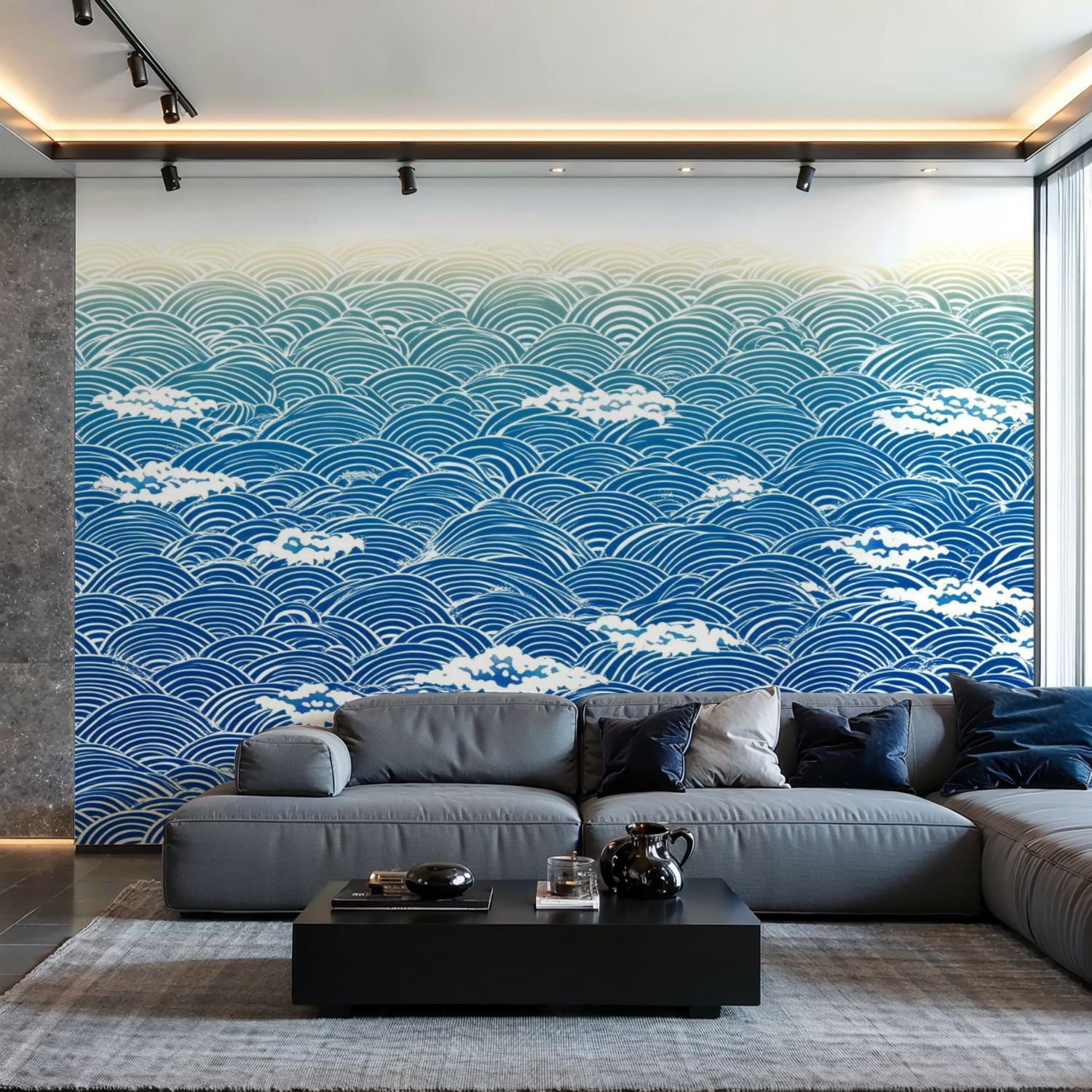 Prxcm Canvas Wall Mural Peel and Stick Large Wallpaper Seamless ocean ...