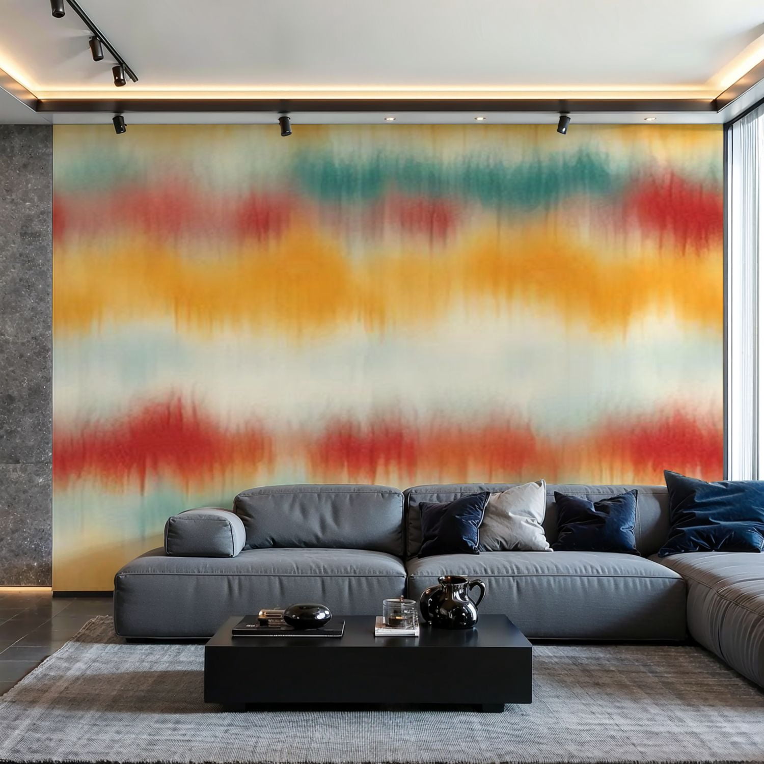 Prxcm Canvas Wall Mural Peel and Stick Large Wallpaper Seamless tie dye ...