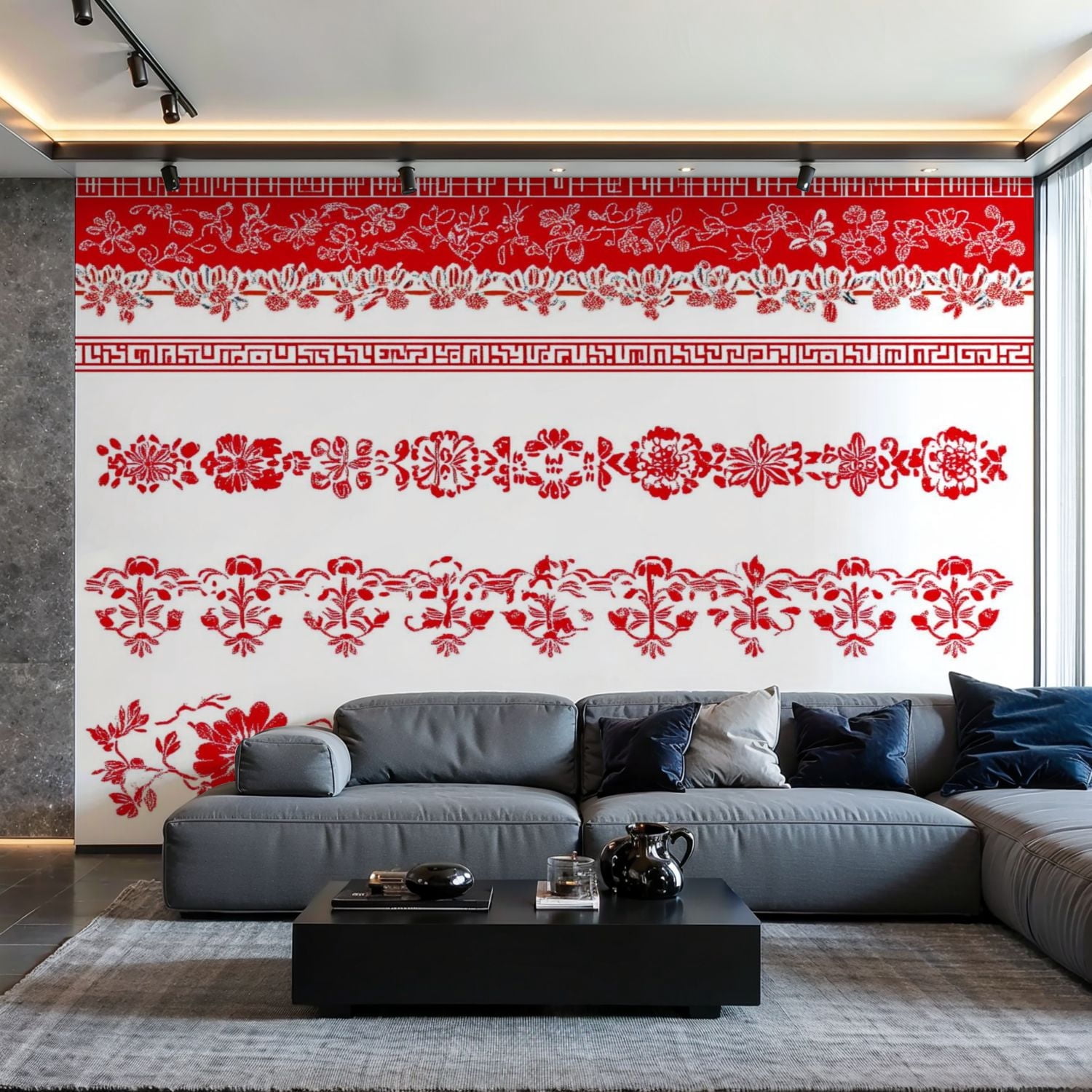 Prxcm Canvas Wall Mural Peel and Stick Large Wallpaper Set Chinese ...