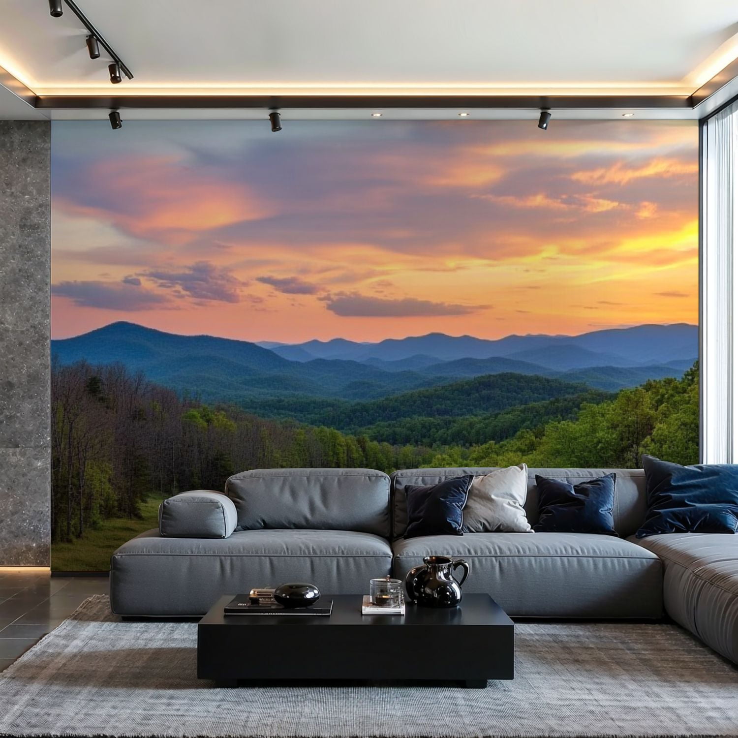 Prxcm Canvas Wall Mural Peel and Stick Large Wallpaper Summer sunset ...